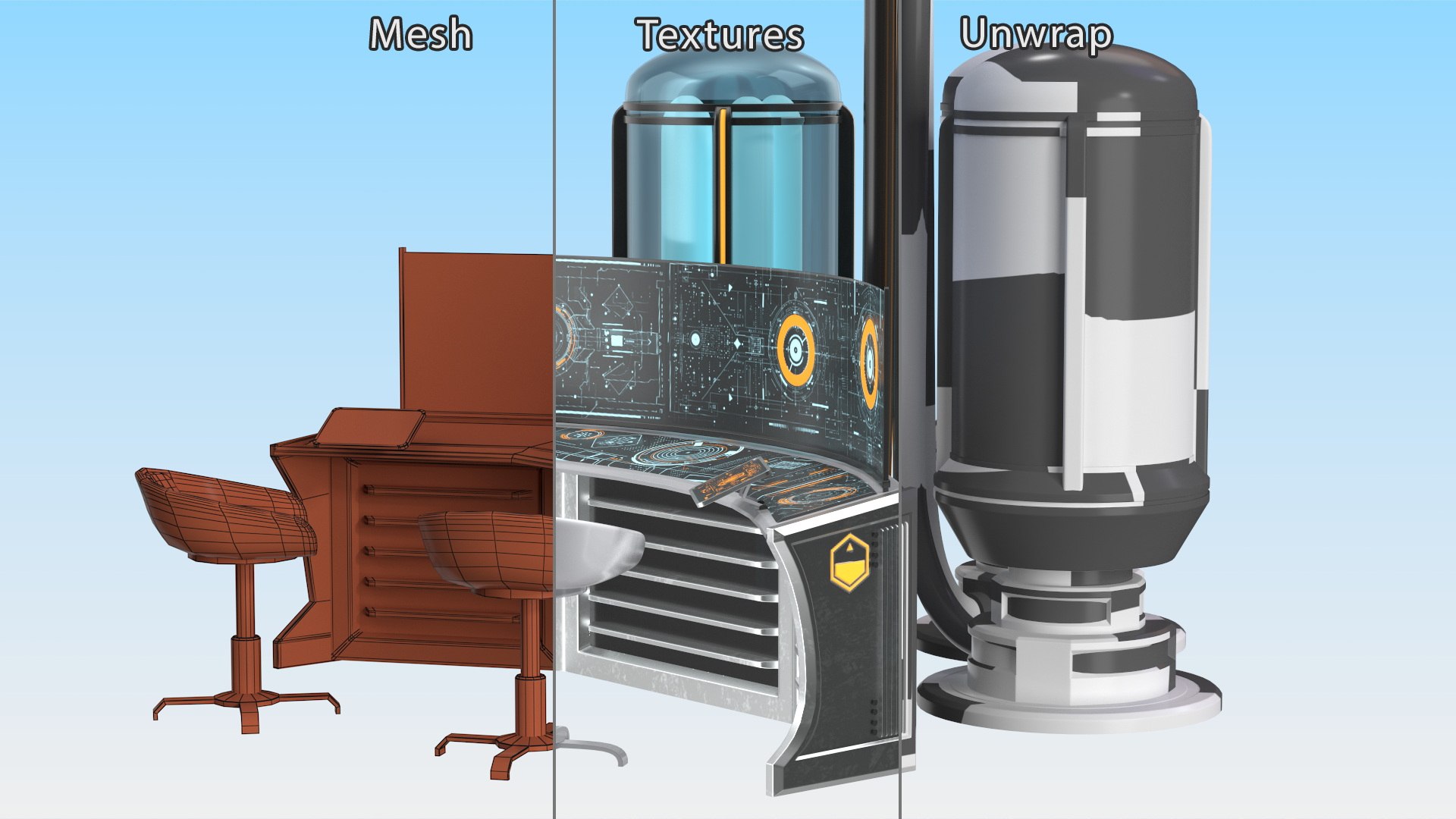 3D Futuristic Control Panel Station - TurboSquid 2318237