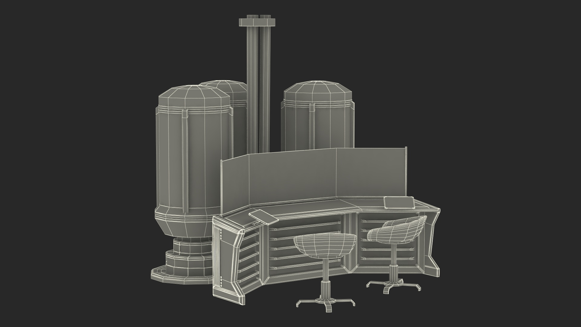 3D Futuristic Control Panel Station - TurboSquid 2318237