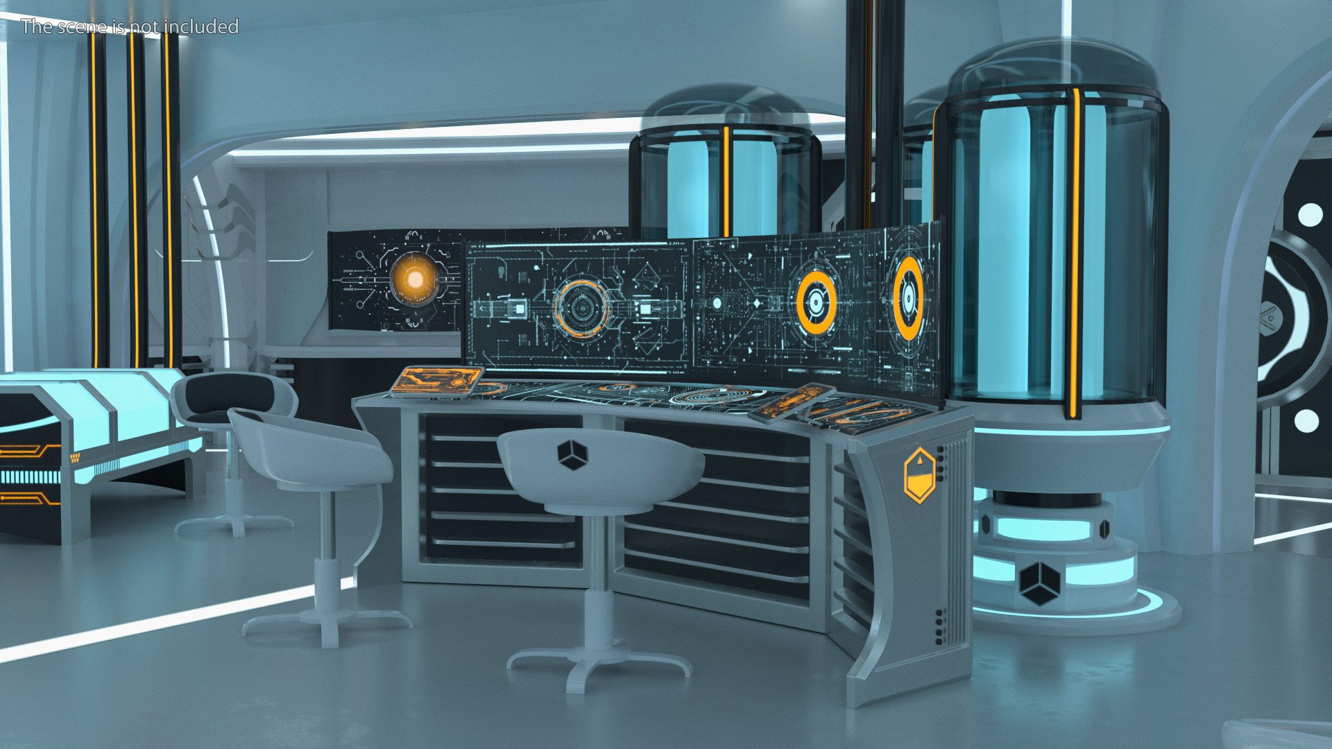 3D Futuristic Control Panel Station - TurboSquid 2318237