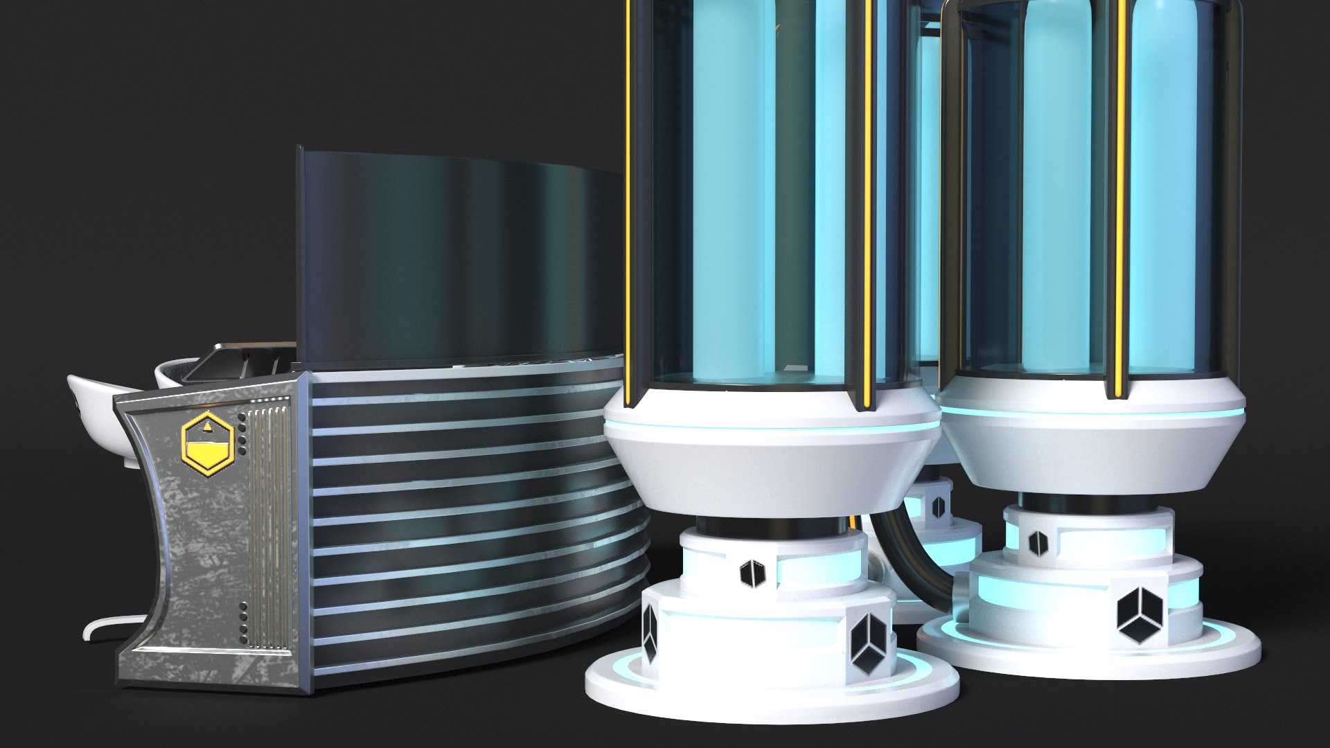 3D Futuristic Control Panel Station - TurboSquid 2318237