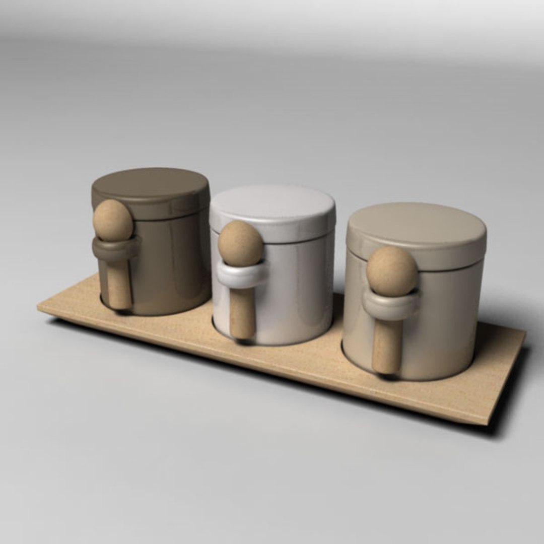 Containers Spices 3d Model