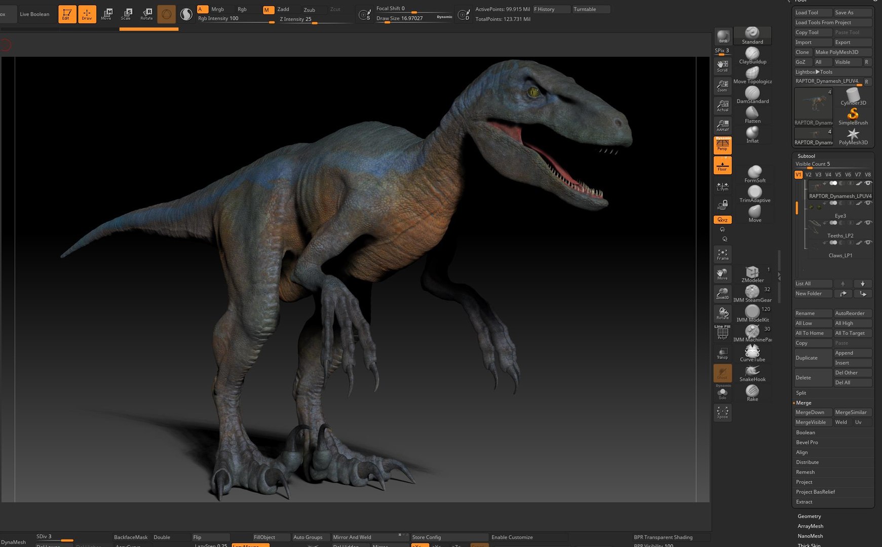 RAPTOR Dinosaur Hybrid Velociraptor Sculpt Project Model - TurboSquid ...