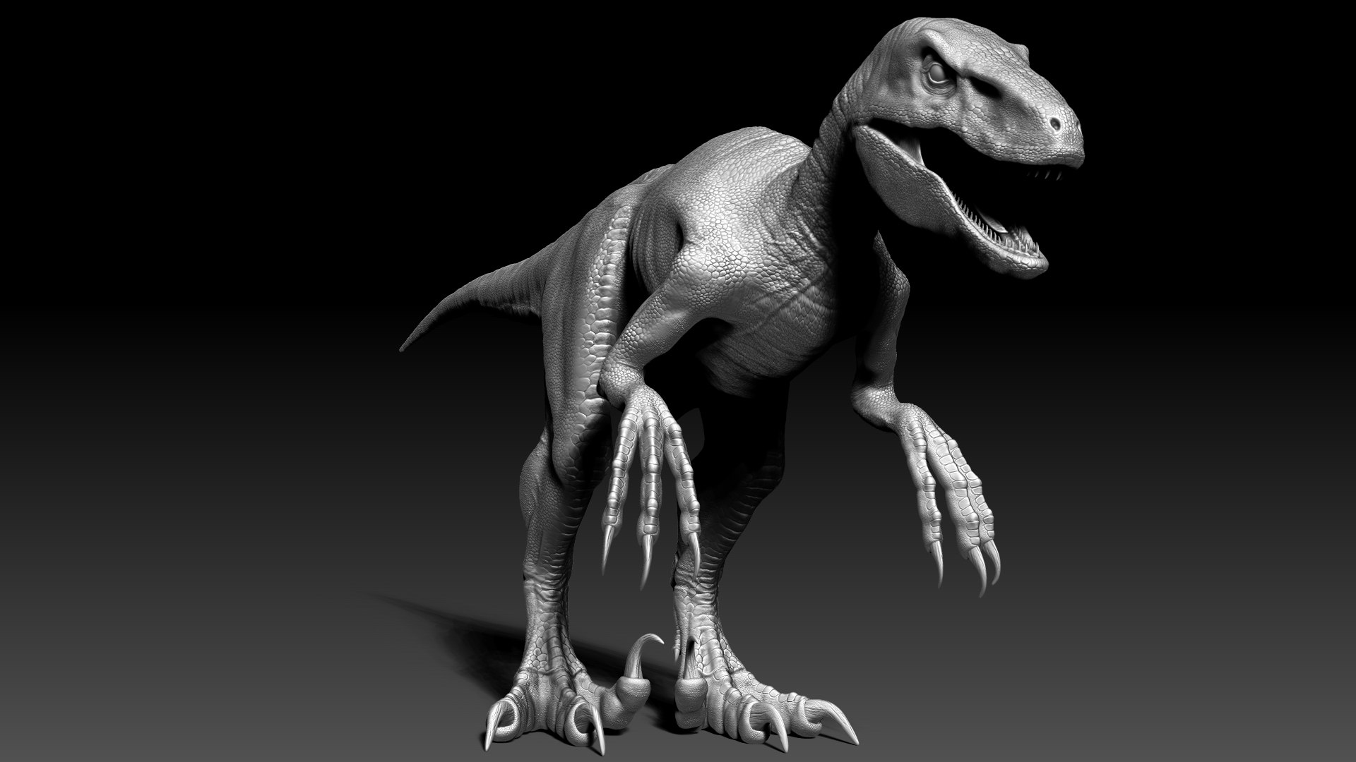 RAPTOR Dinosaur Hybrid Velociraptor Sculpt Project Model - TurboSquid ...