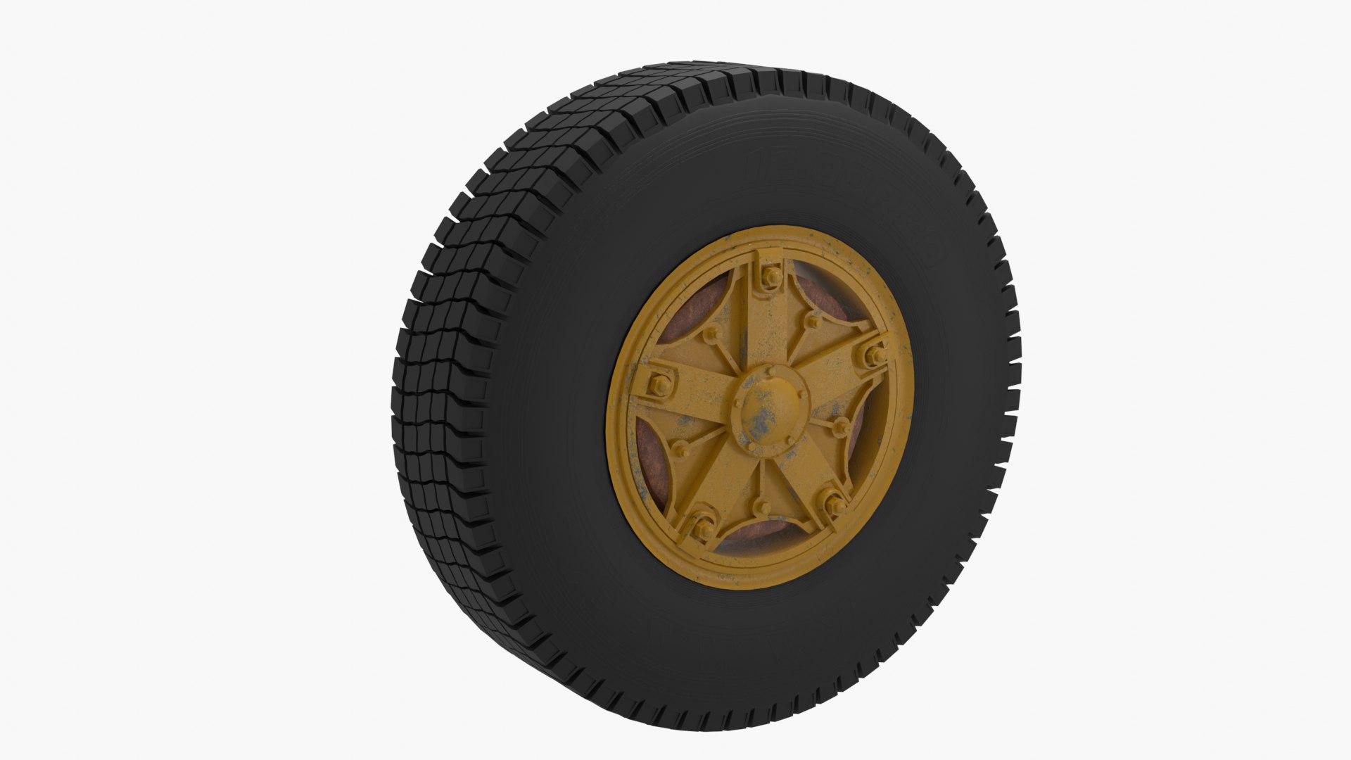 Old Truck Wheels 3D Model - TurboSquid 2027931