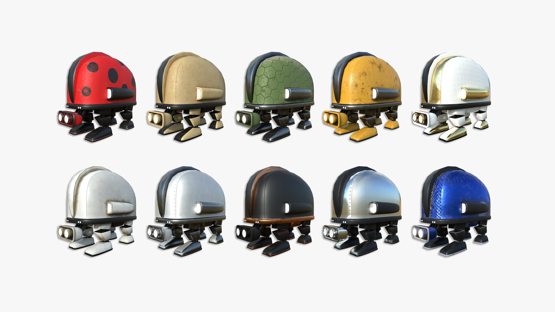 3D 10 Turtleback Robots J - SciFi Character Design - TurboSquid 1890843