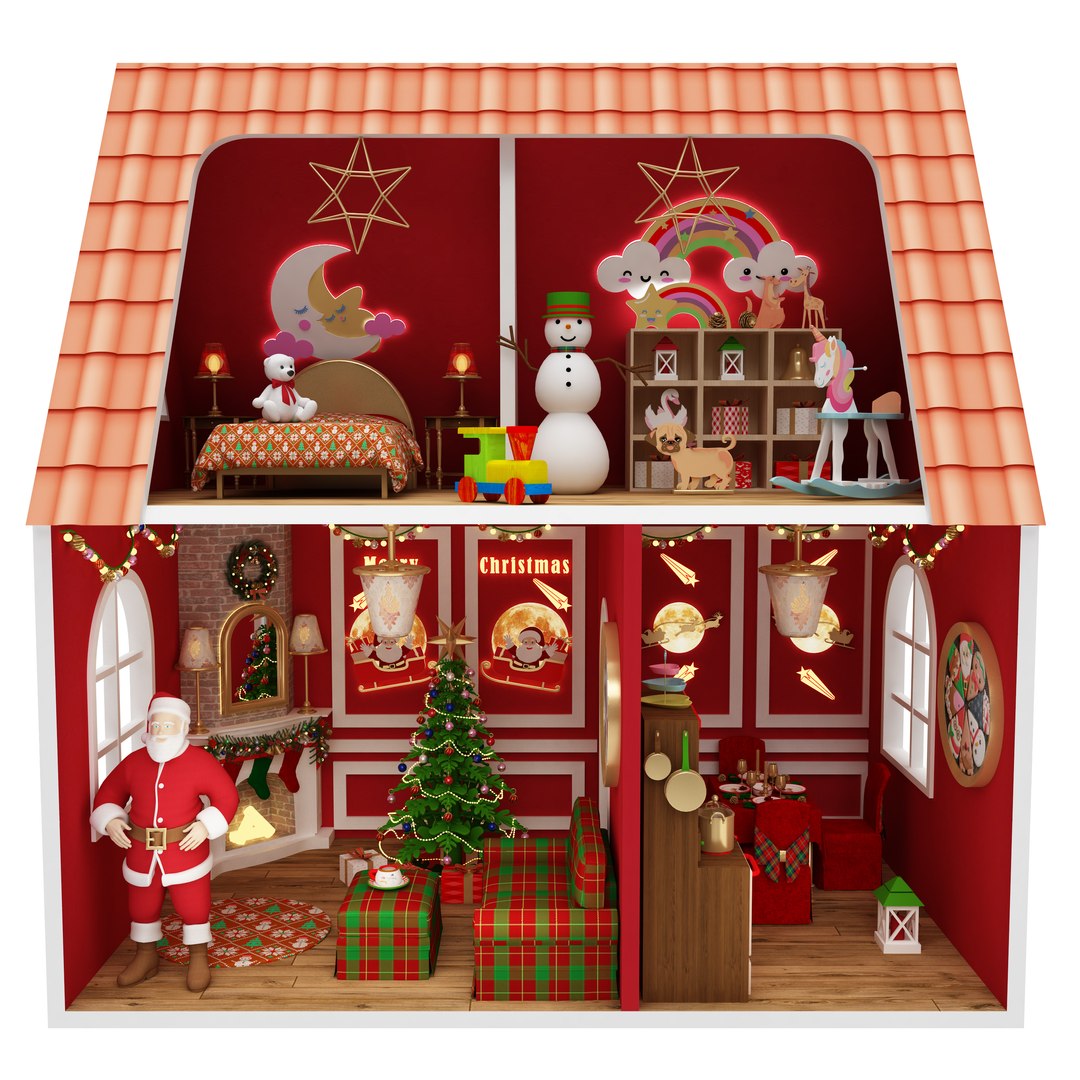 3D Model Santa Claus Miniature House Dollhouse - TurboSquid 2129017