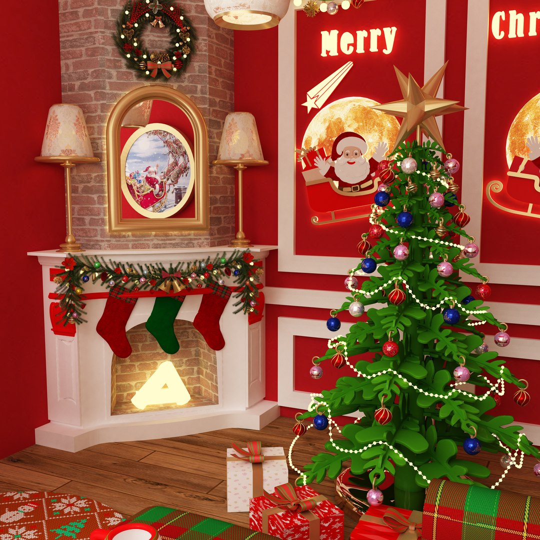 3D Model Santa Claus Miniature House Dollhouse - TurboSquid 2129017