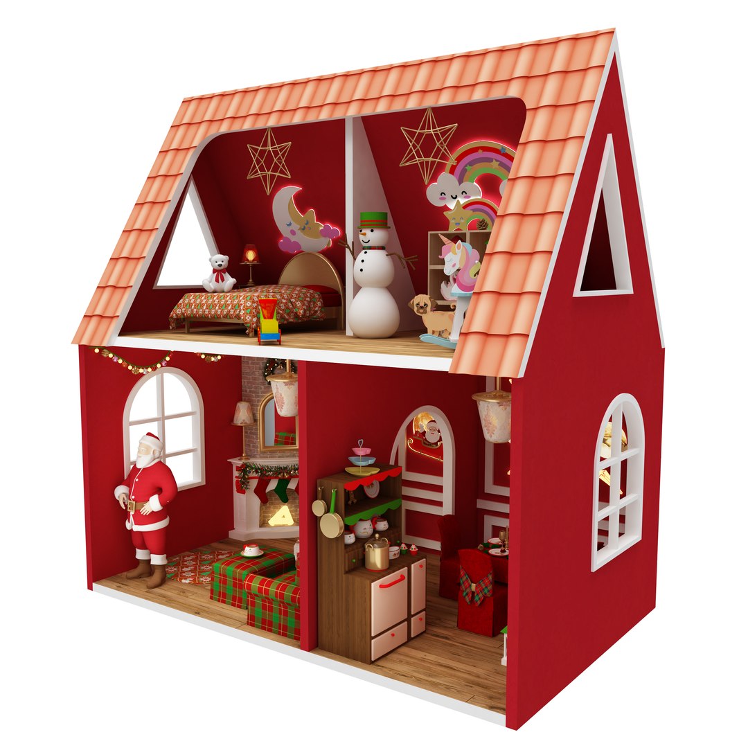 3D Model Santa Claus Miniature House Dollhouse - TurboSquid 2129017