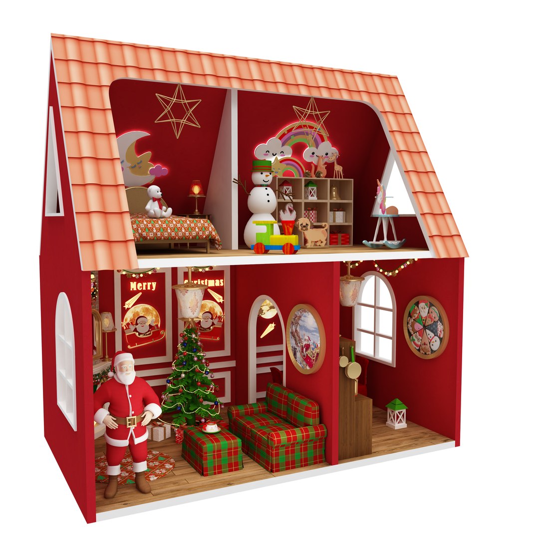 3D Model Santa Claus Miniature House Dollhouse - TurboSquid 2129017