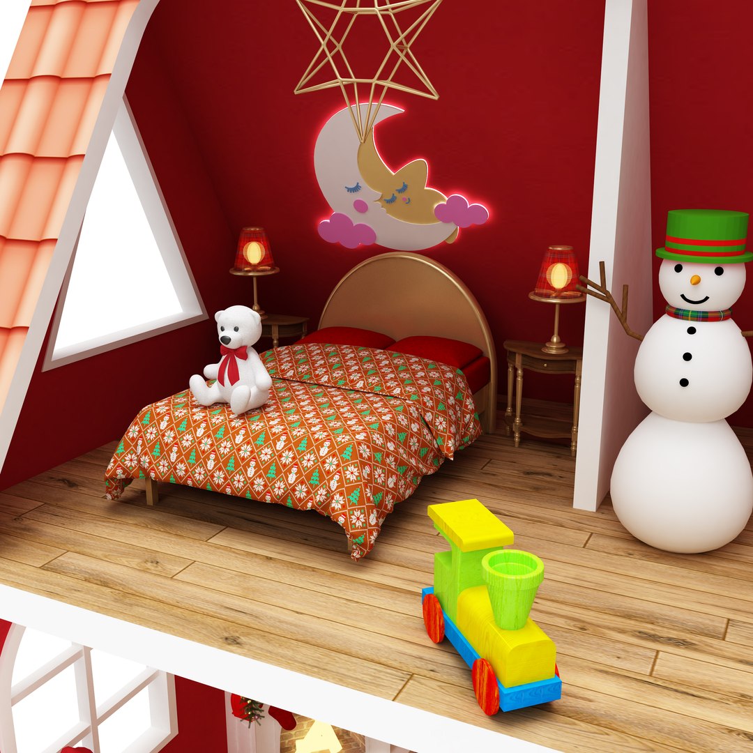 3D Model Santa Claus Miniature House Dollhouse - TurboSquid 2129017