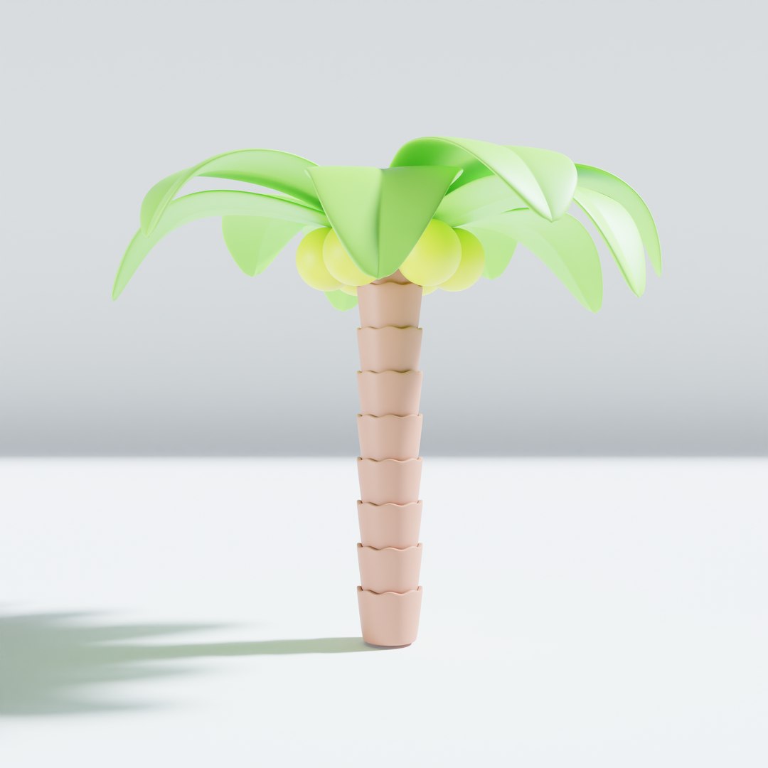 Palm Tree Cartoon 3D Model - TurboSquid 2330197
