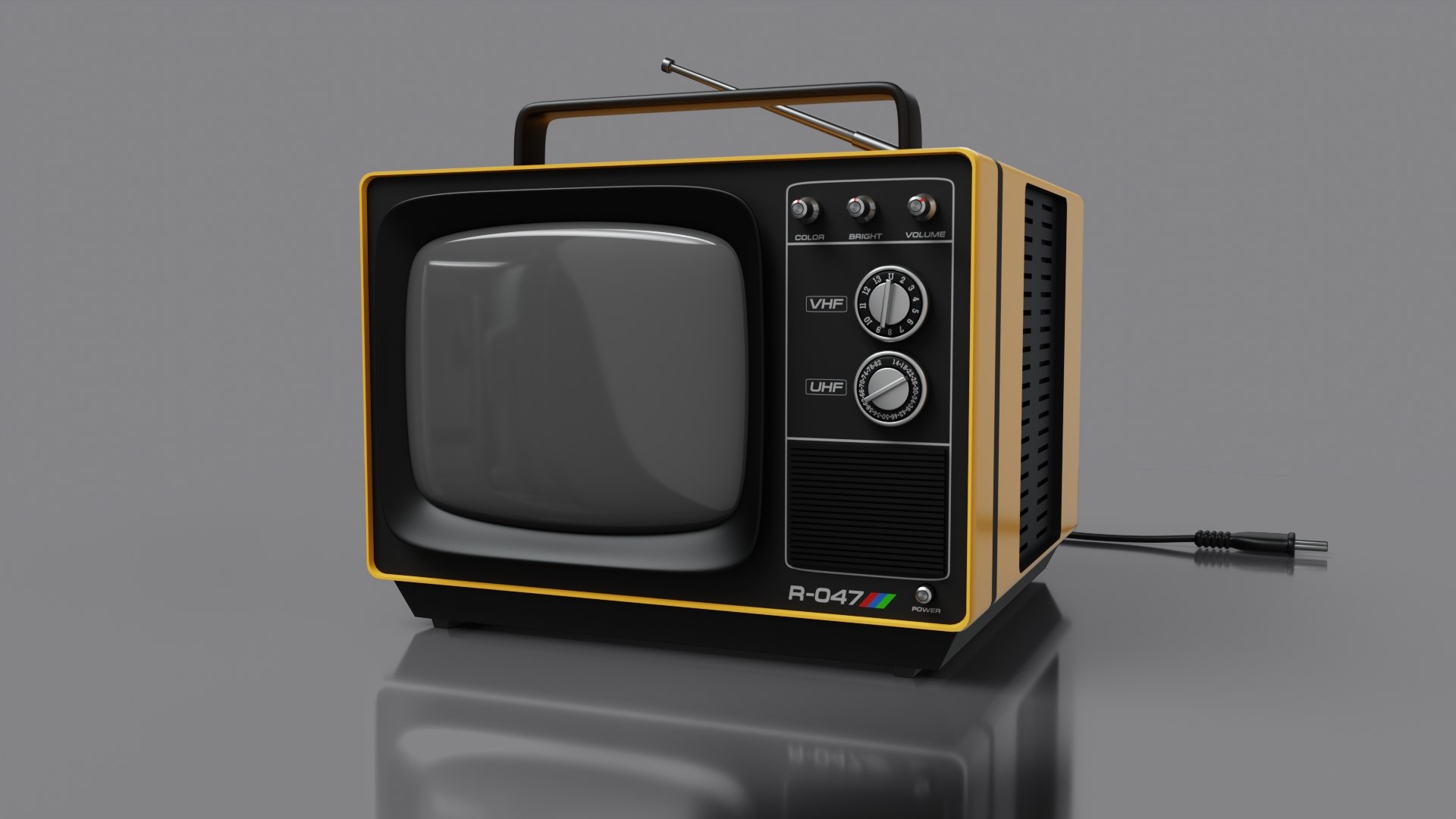 3D Old Style Portable TV Model - TurboSquid 2248998