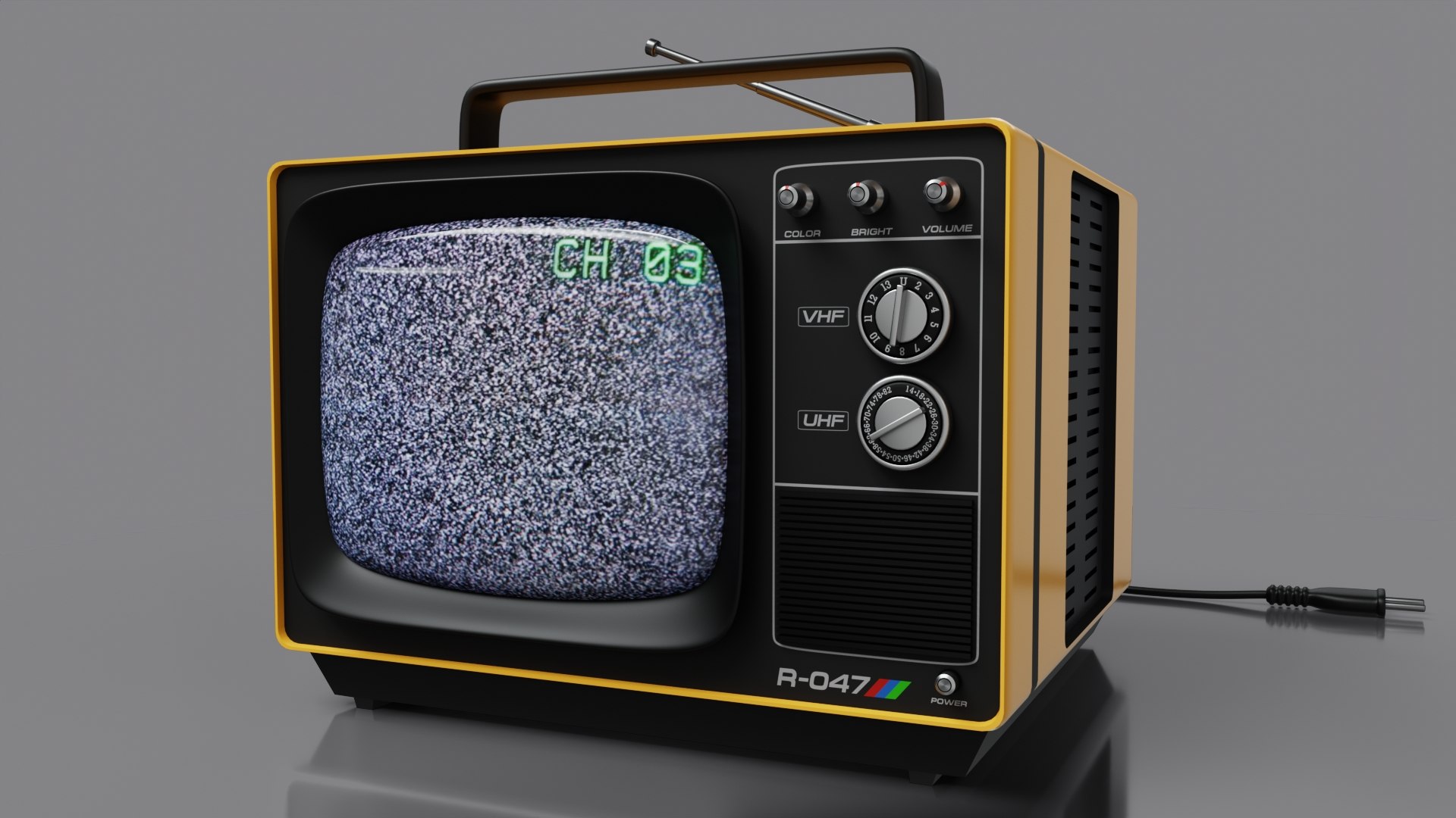 3D Old Style Portable TV Model - TurboSquid 2248998