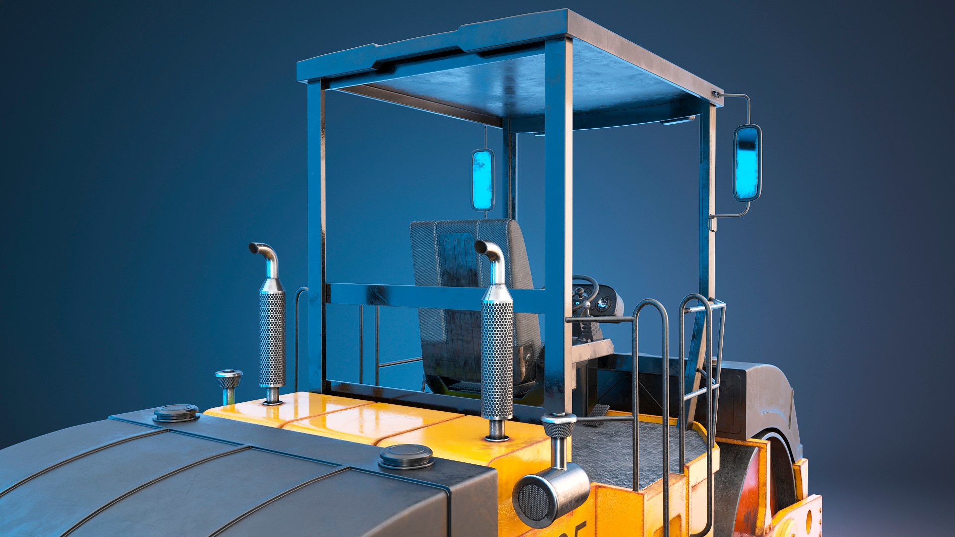 3D Road roller Machine PBR - TurboSquid 1811472