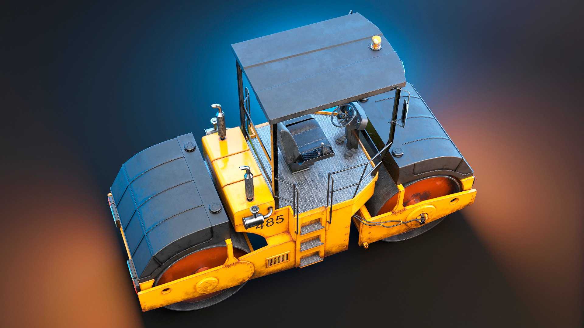 3D Road roller Machine PBR - TurboSquid 1811472