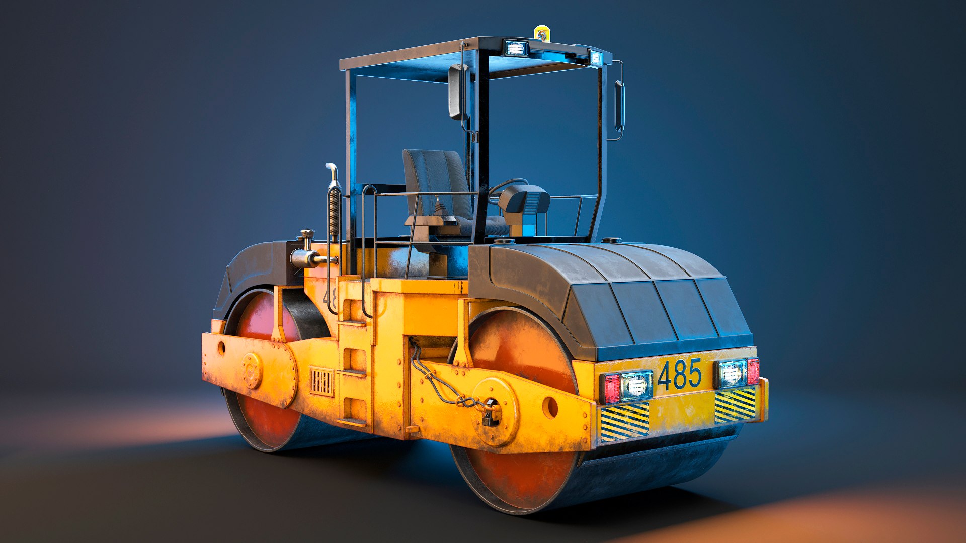 3D Road roller Machine PBR - TurboSquid 1811472