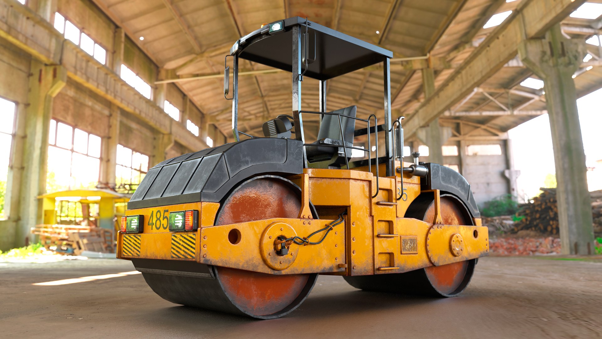 3D Road roller Machine PBR - TurboSquid 1811472