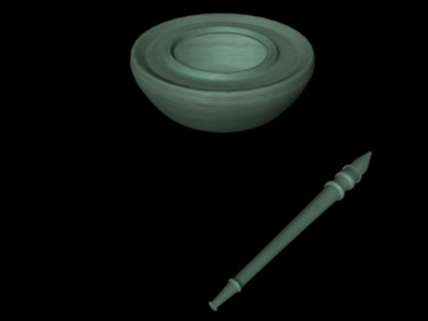 3d model roman pens inkwell writing