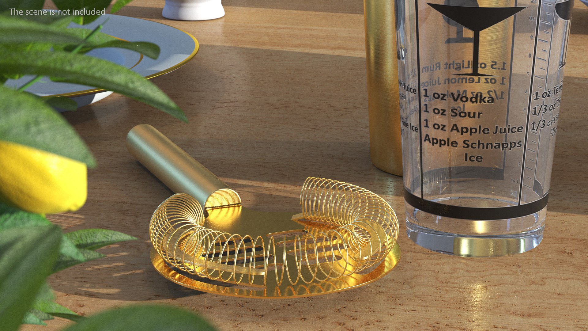 Cocktail Shaker Set Transparent Gold 3D - TurboSquid 2118233