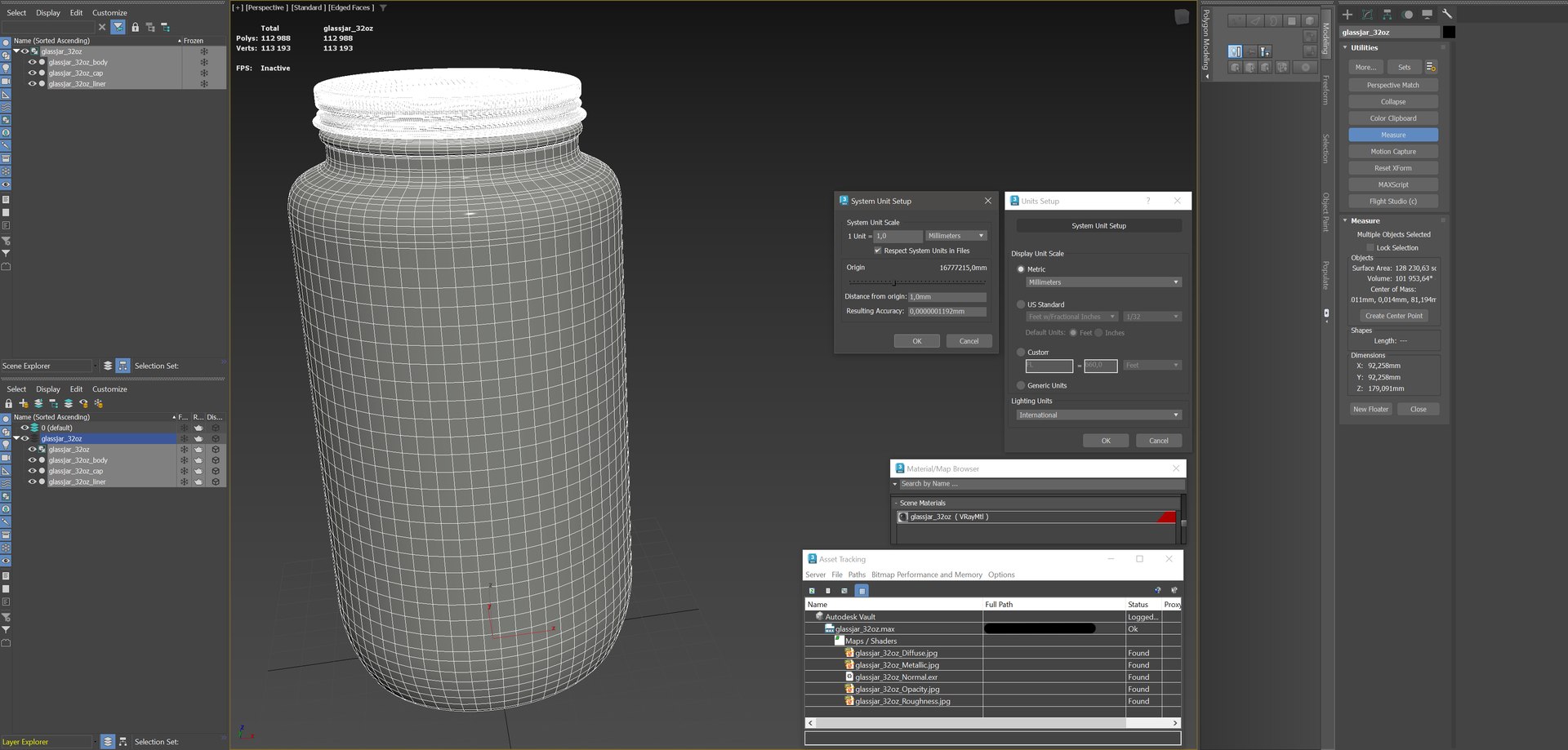 3D Glass Jar 32oz Model - TurboSquid 2253436