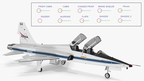 modelo 3d Avión a reacción de entrenamiento de la NASA T-38 blanco ...
