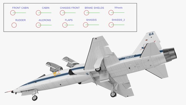 modelo 3d Avión a reacción de entrenamiento de la NASA T-38 blanco ...