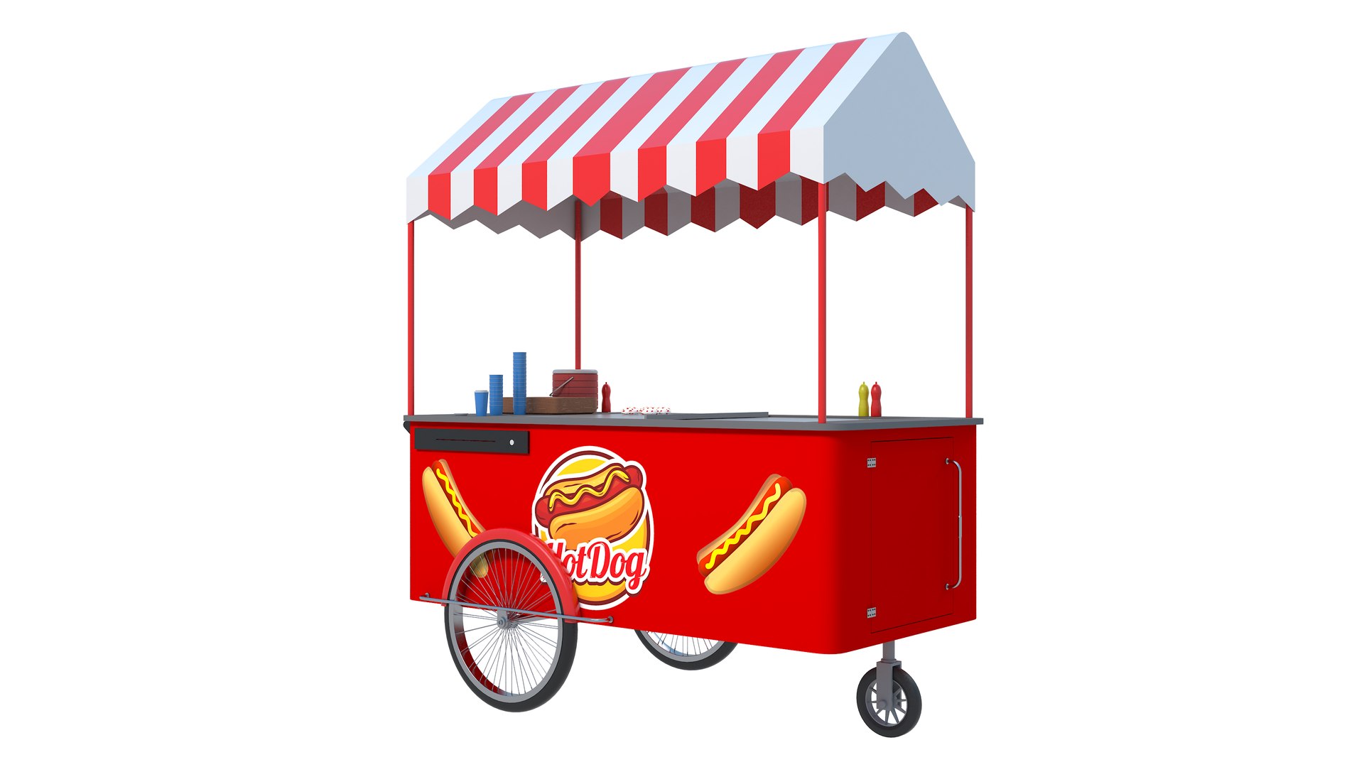 3D Hot Dog Cart And Food Truck - TurboSquid 1796711