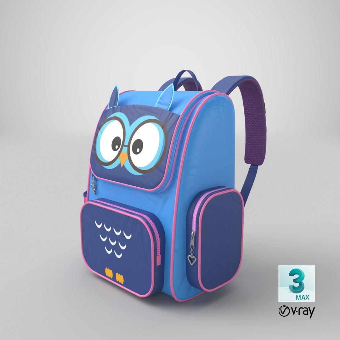 Owl School Backpack Bag 3D model - TurboSquid 1835643