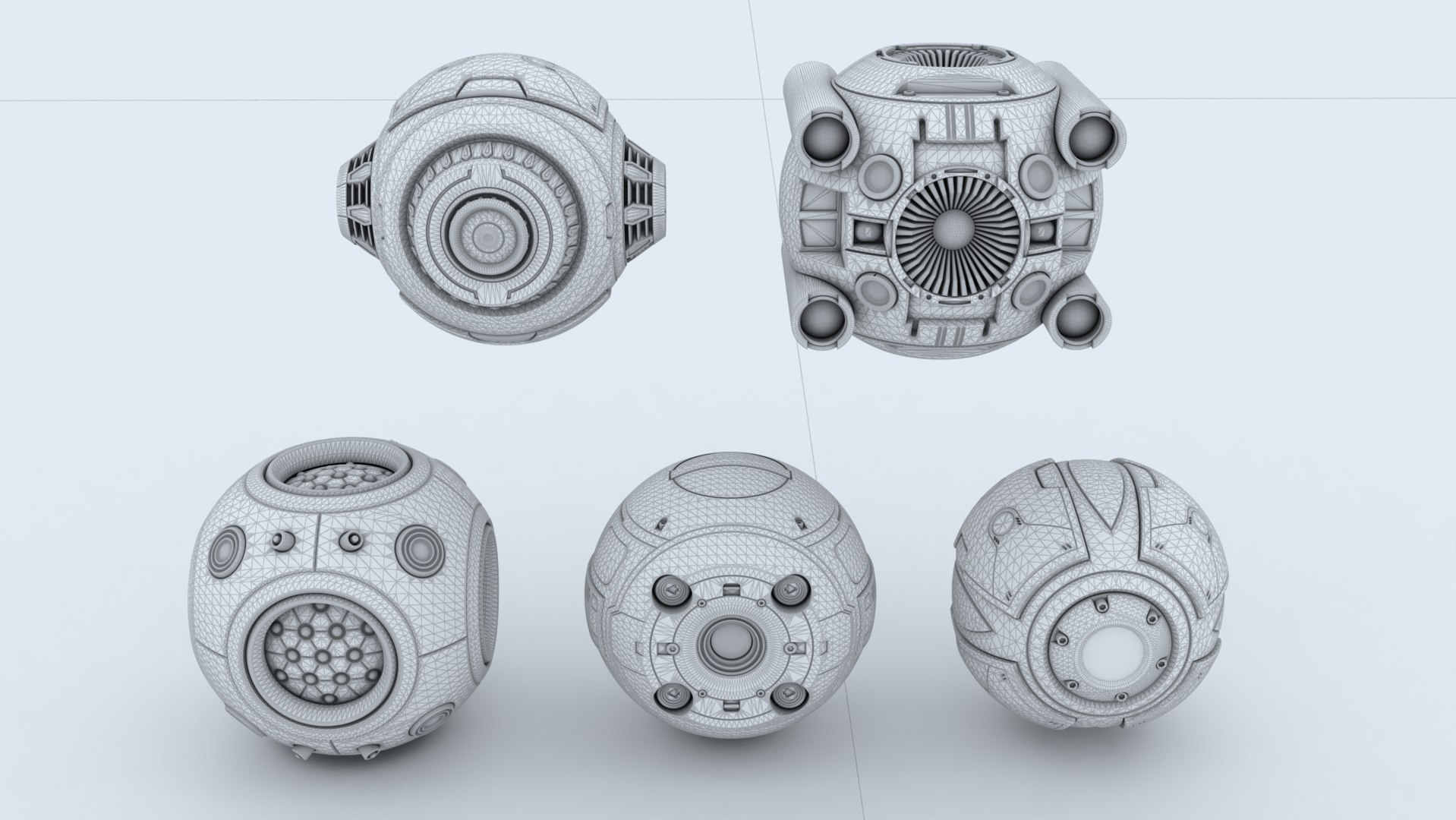 3D Scifi Mechanical Sphere Collection 01 - TurboSquid 2272408