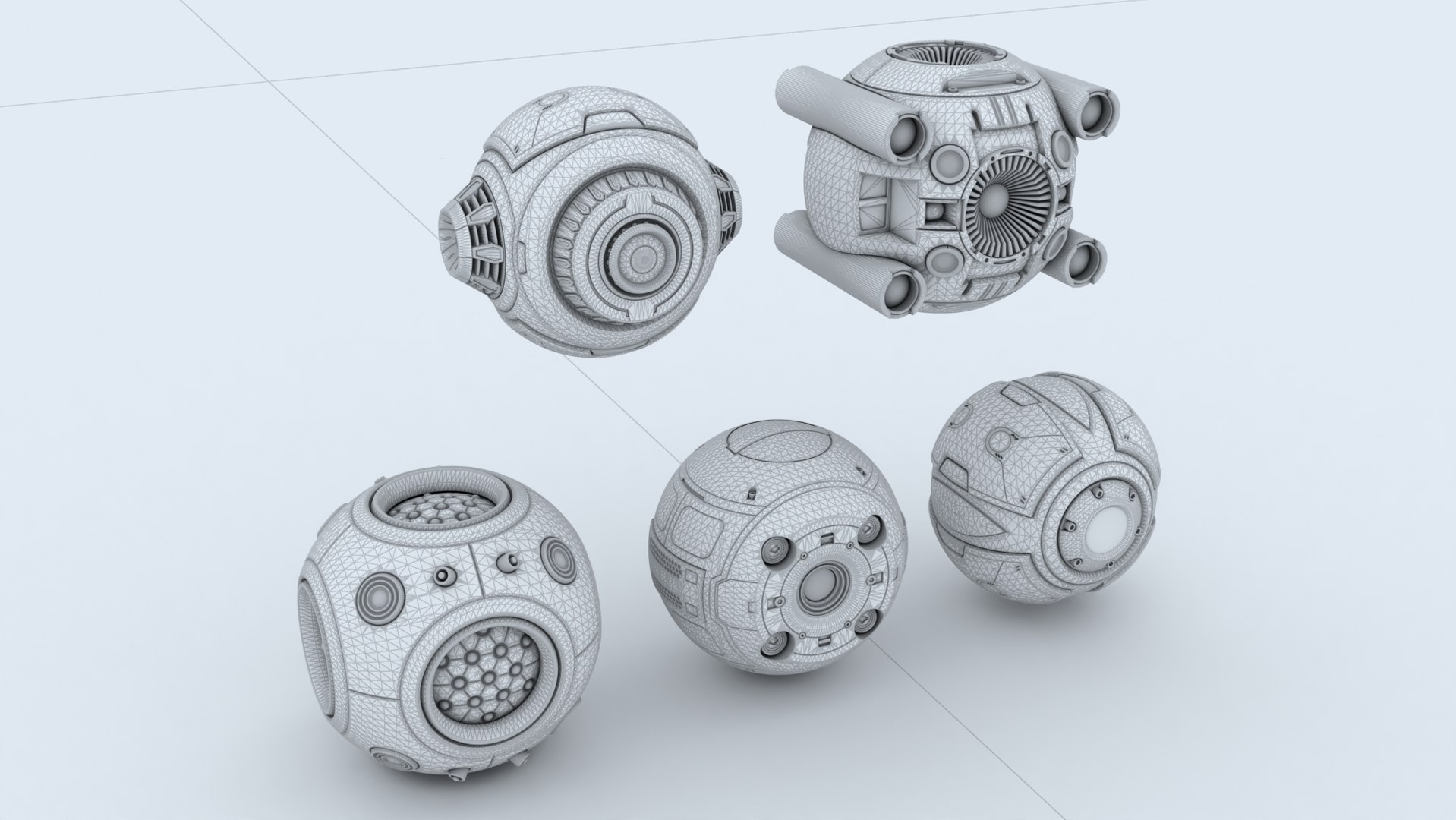 3D Scifi Mechanical Sphere Collection 01 - TurboSquid 2272408
