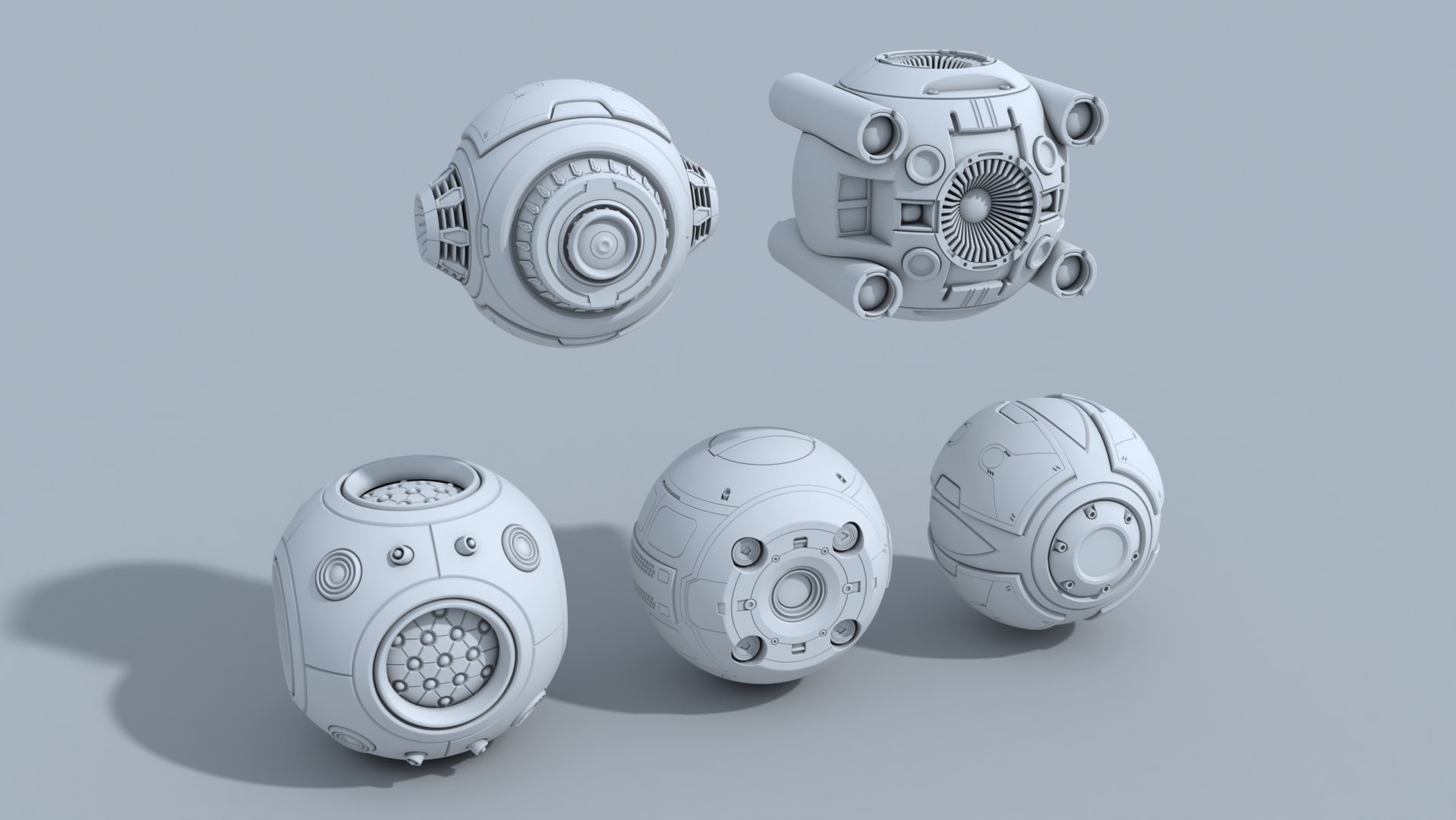 3D Scifi Mechanical Sphere Collection 01 - TurboSquid 2272408