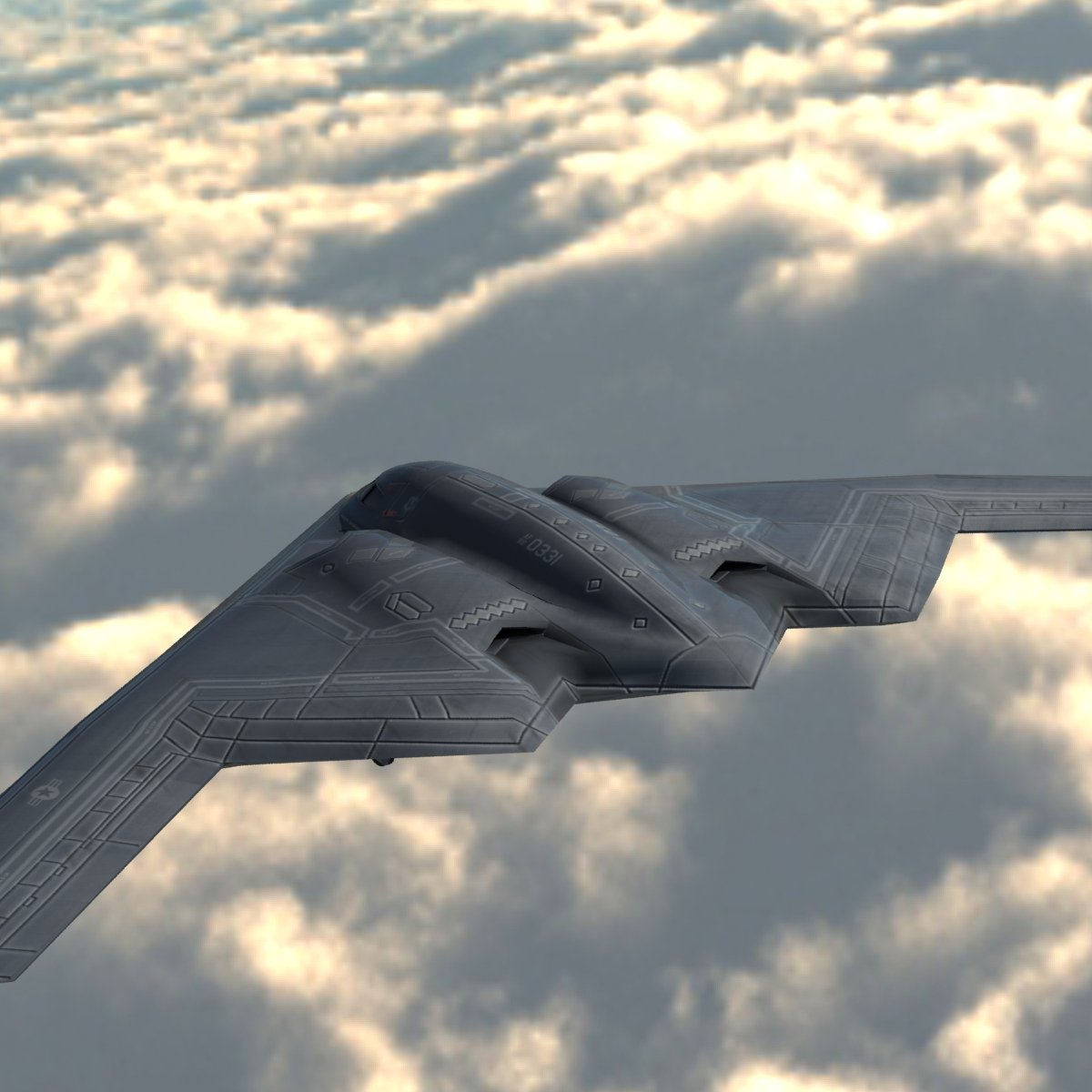 b2a stealth bomber spirit 3d model