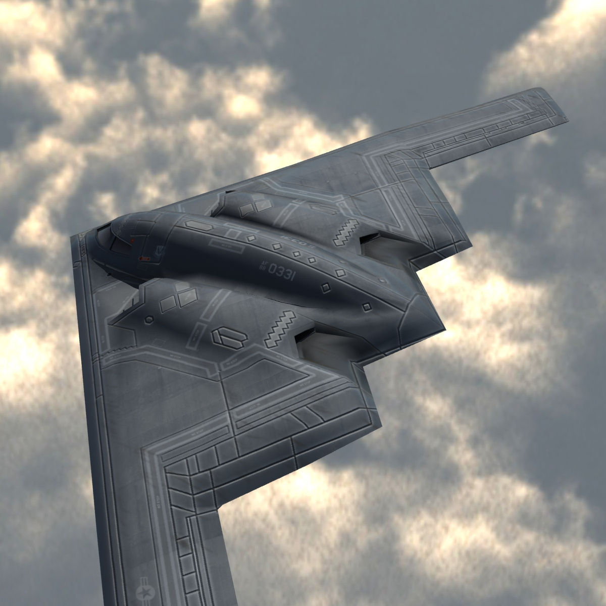 b2a stealth bomber spirit 3d model