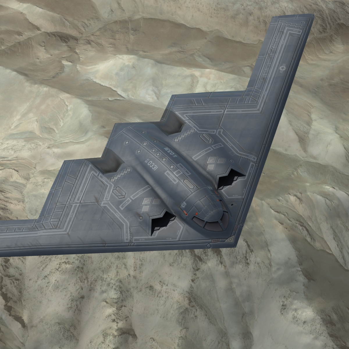 b2a stealth bomber spirit 3d model