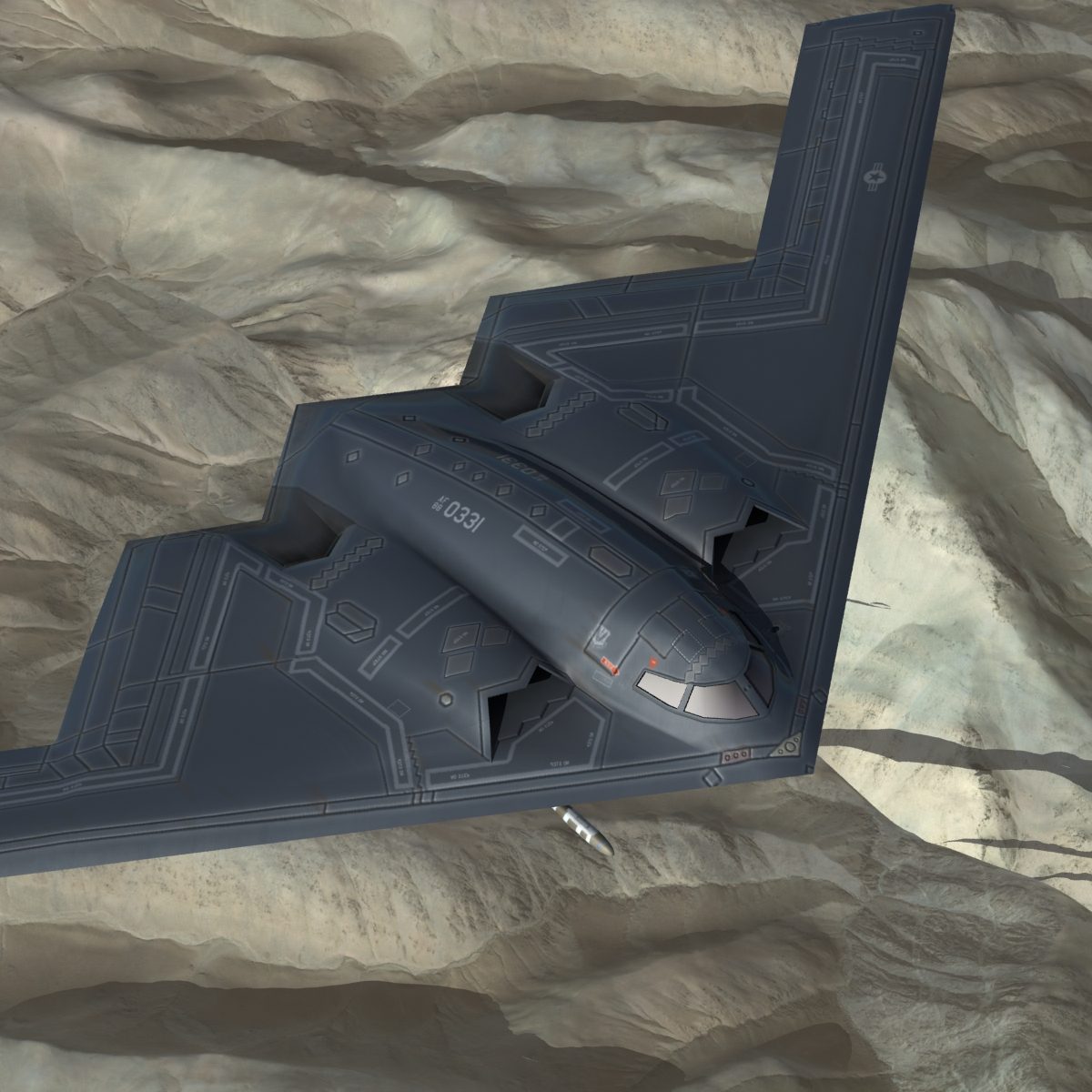 b2a stealth bomber spirit 3d model