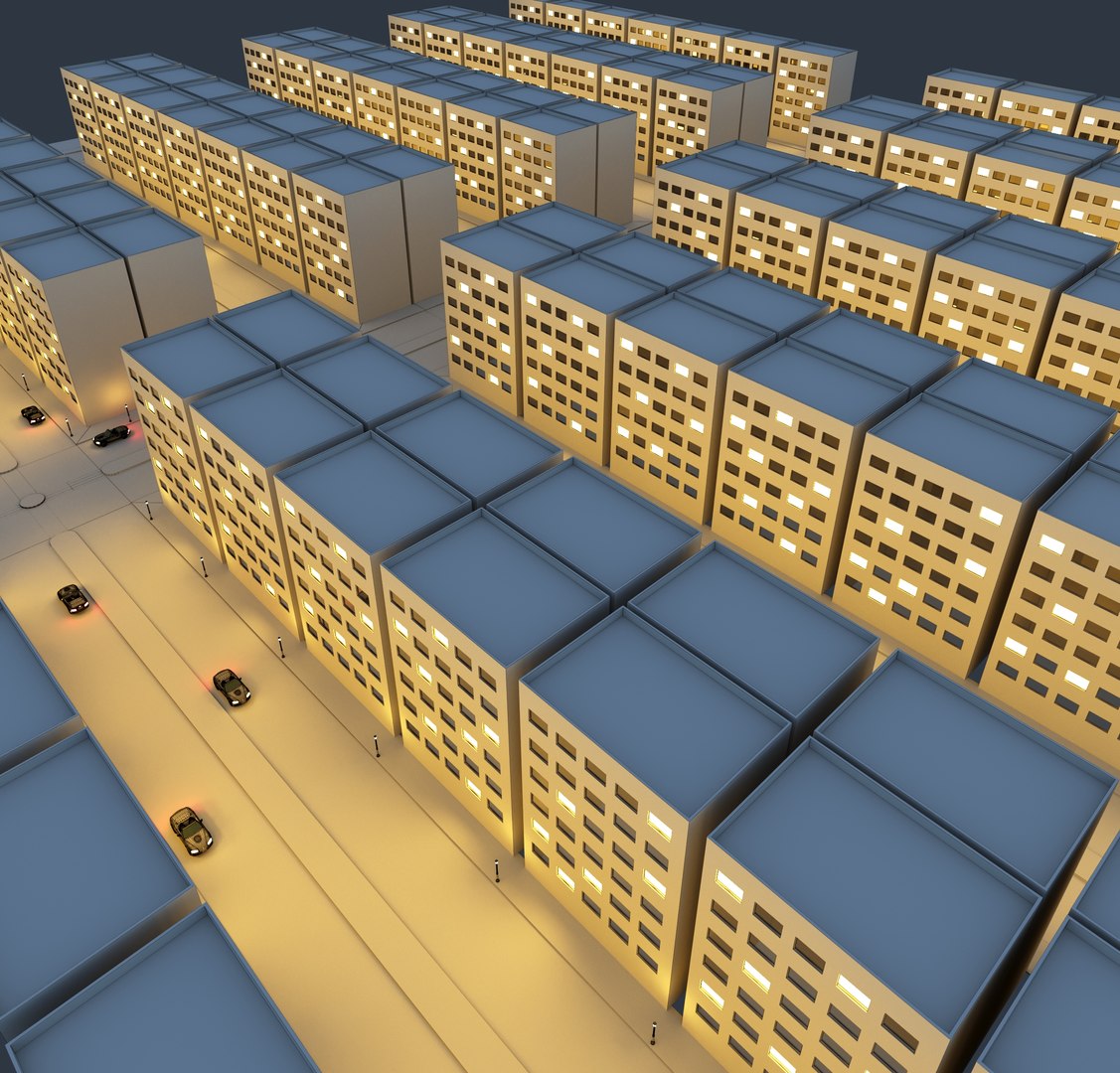 3D City Block Low-poly - TurboSquid 1689081