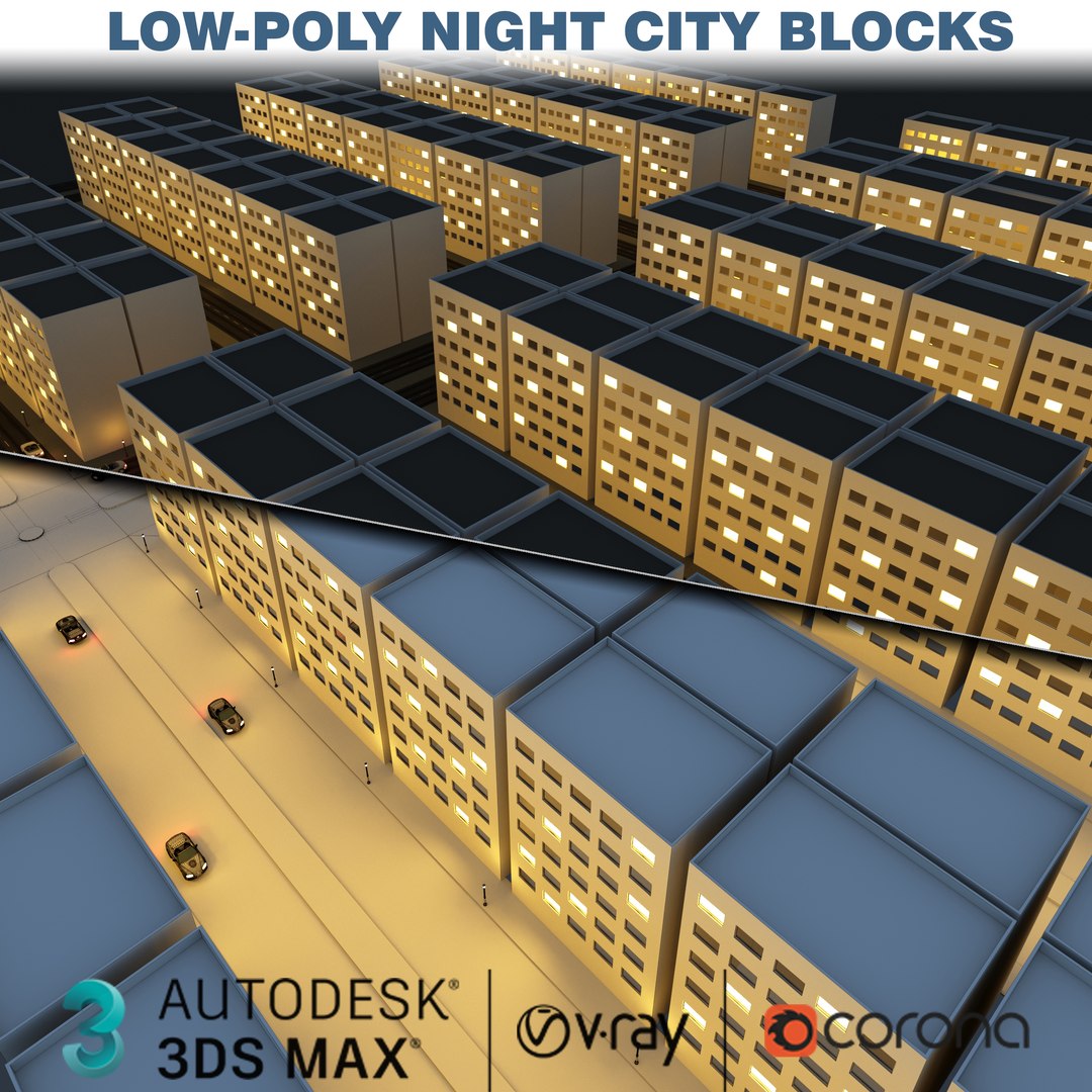 3D City Block Low-poly - TurboSquid 1689081