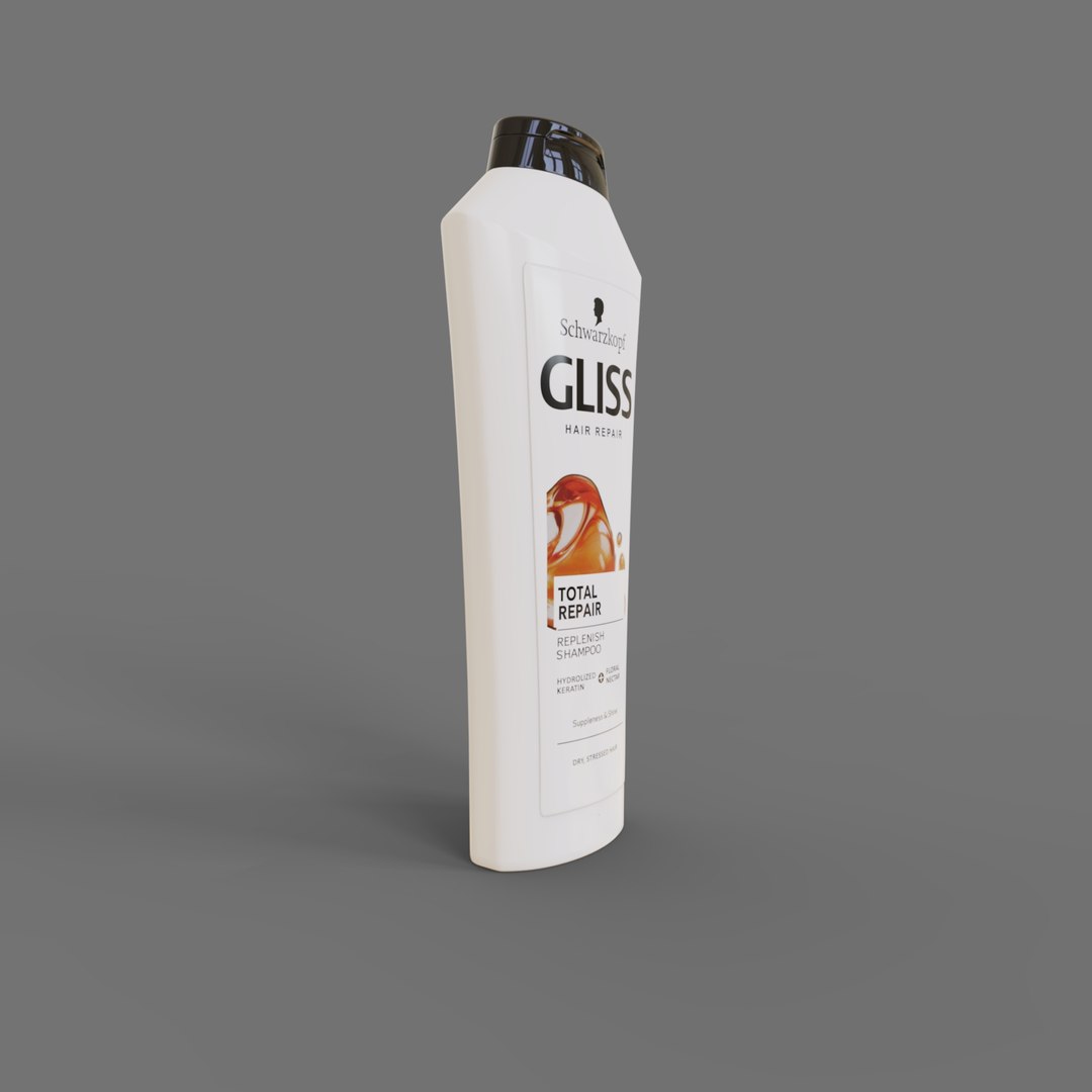 3D Shampoo Schwarzkopf Gliss Total Repair 400ml Model - TurboSquid 2265664