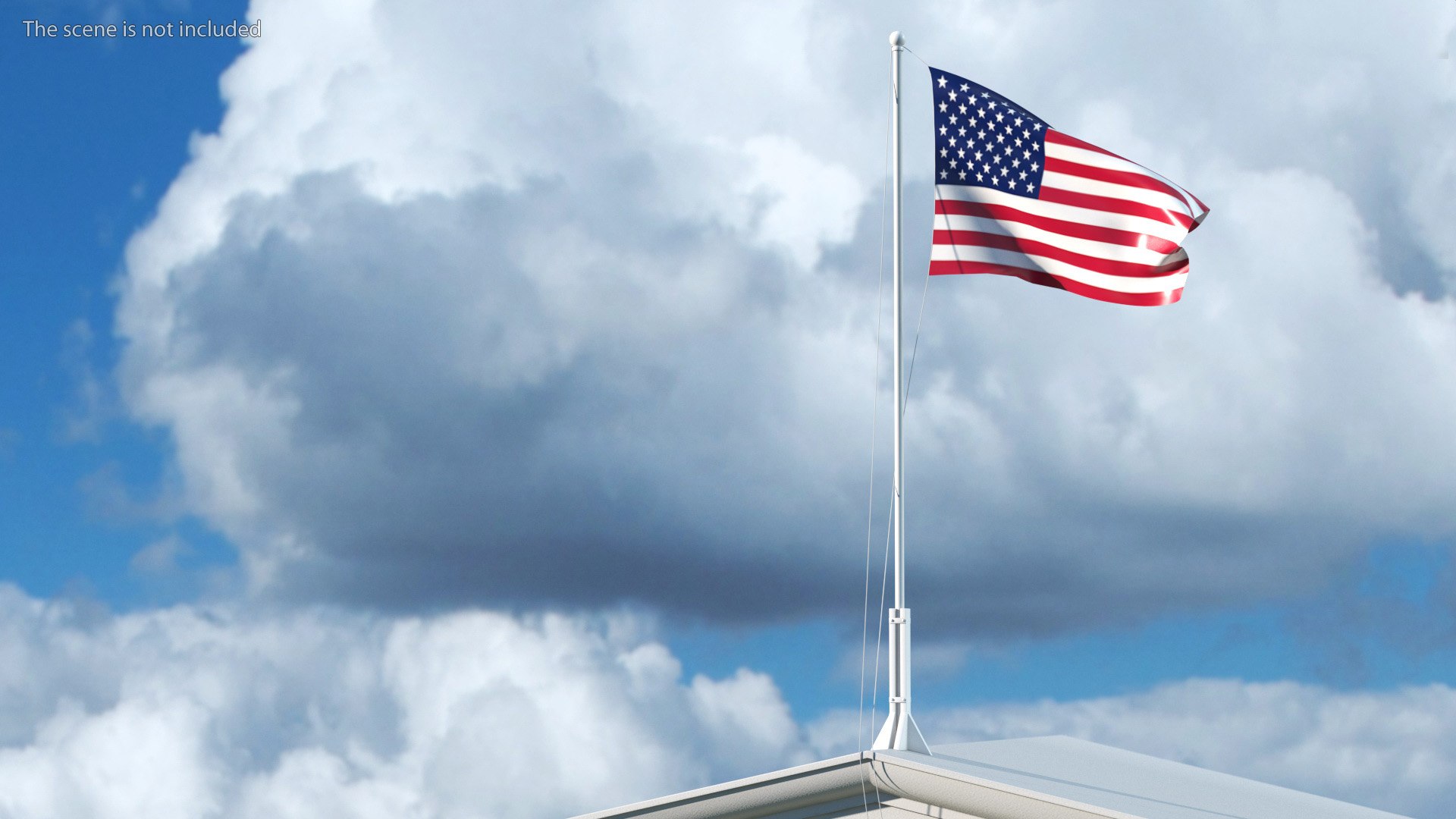 USA Flag On Small Flagpole 3D Model - TurboSquid 2020774