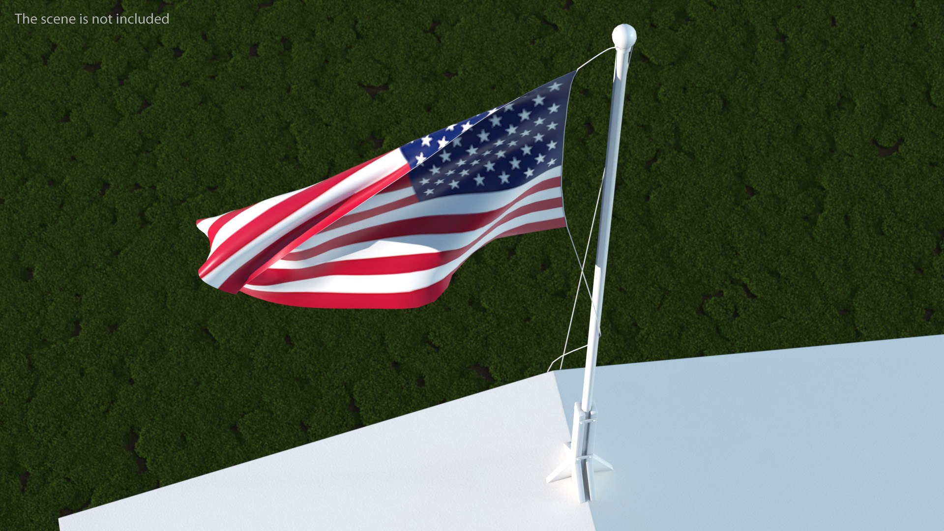 USA Flag On Small Flagpole 3D Model - TurboSquid 2020774