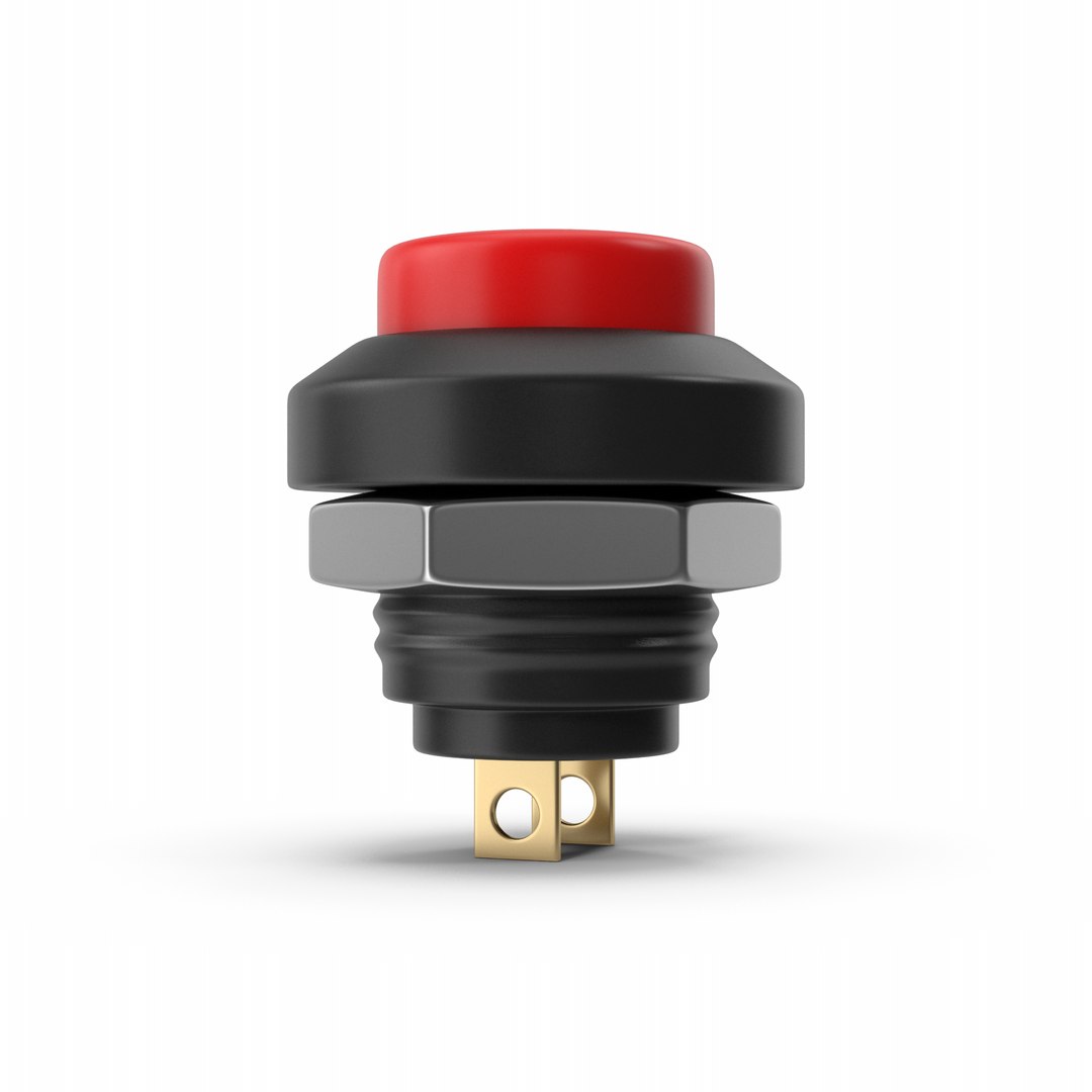 Red Push Button 3D Model - TurboSquid 2162597