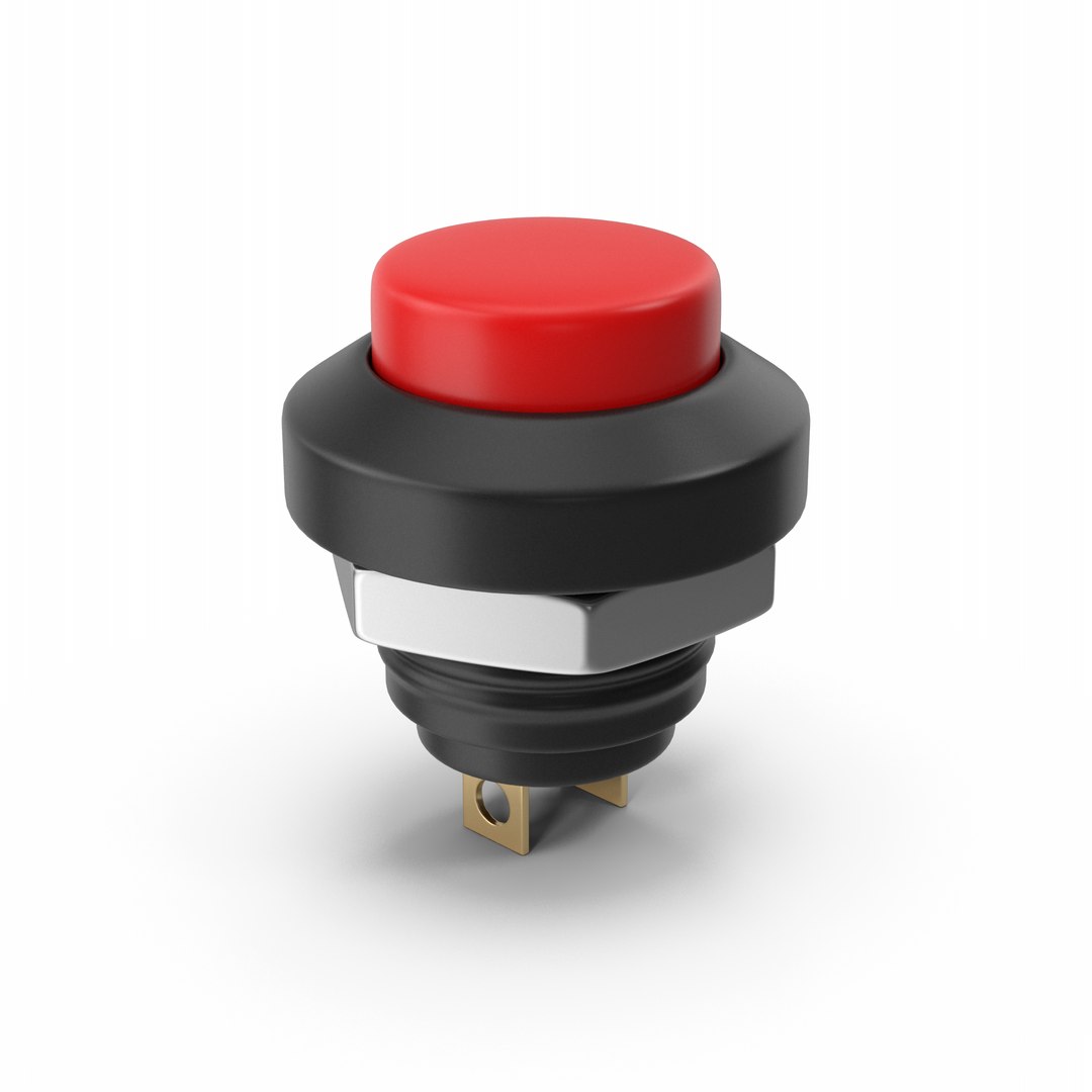 Red Push Button 3D Model - TurboSquid 2162597