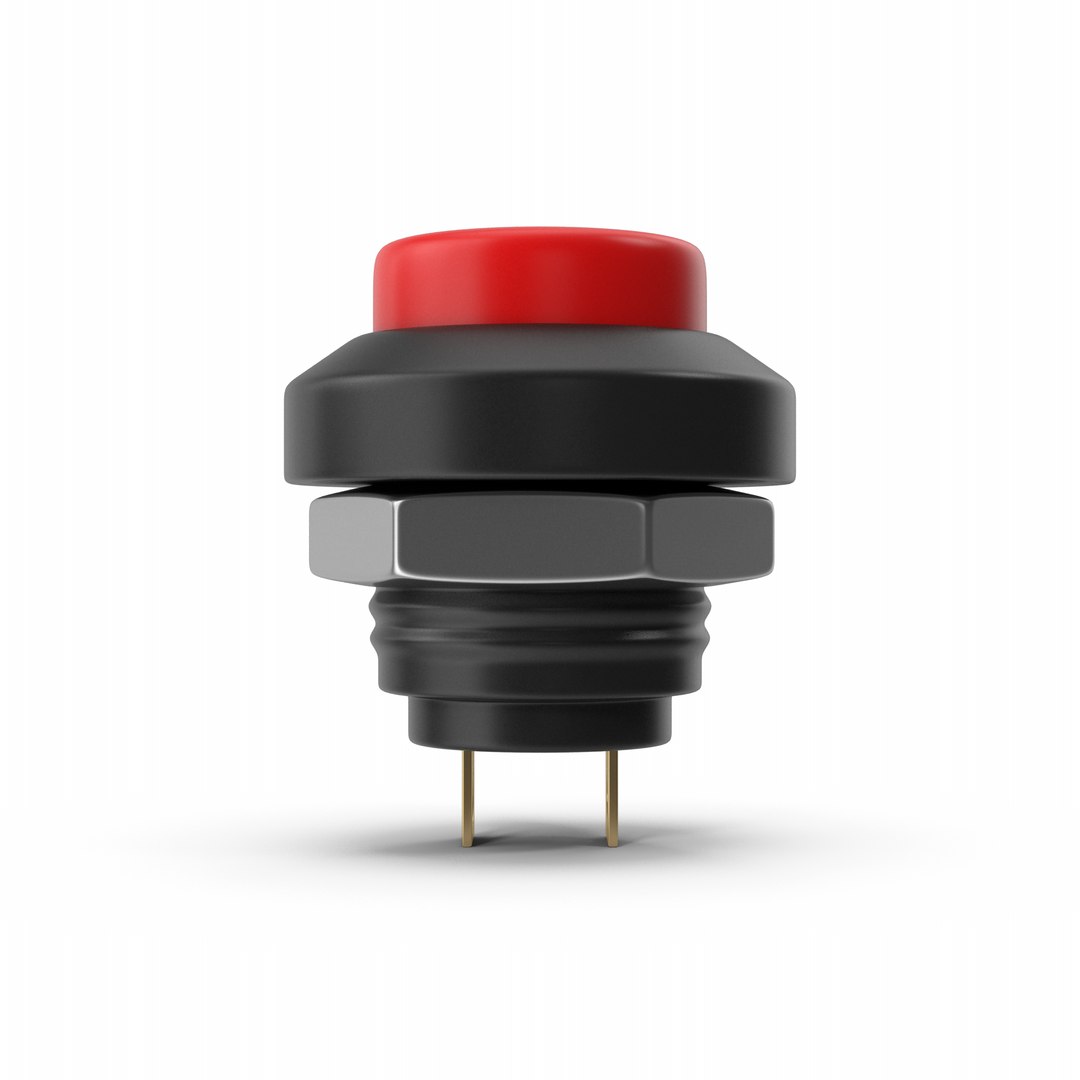 Red Push Button 3D Model - TurboSquid 2162597