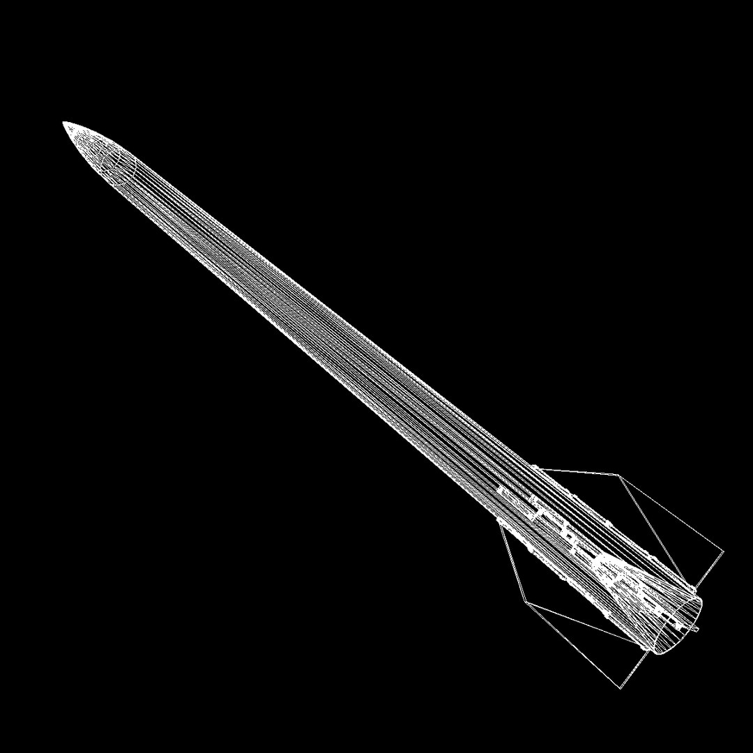 3d meteorological sounding rocket black model