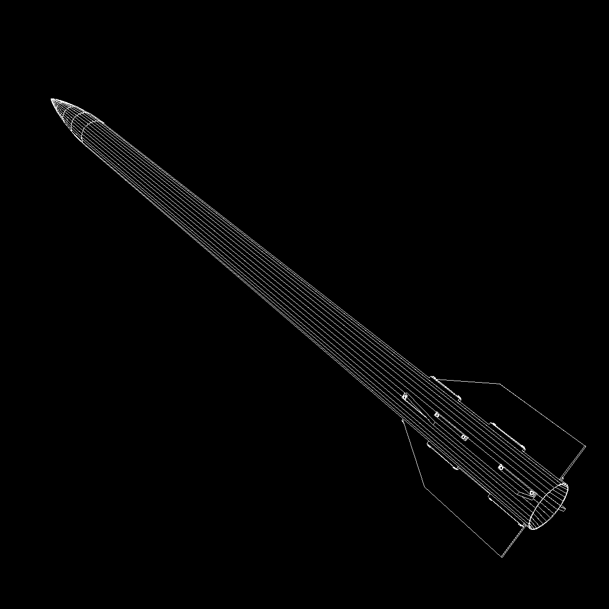 3d meteorological sounding rocket black model