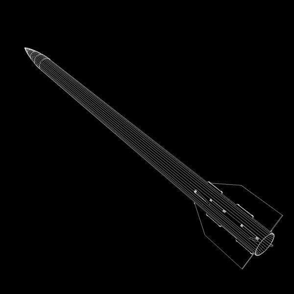 3d meteorological sounding rocket black model