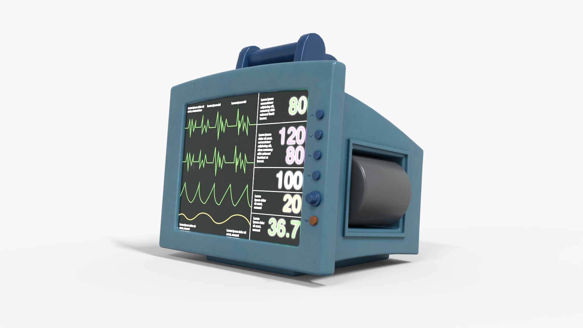 Patient Monitoring Medical Low-poly 3D Model 3D Model - TurboSquid 2340612