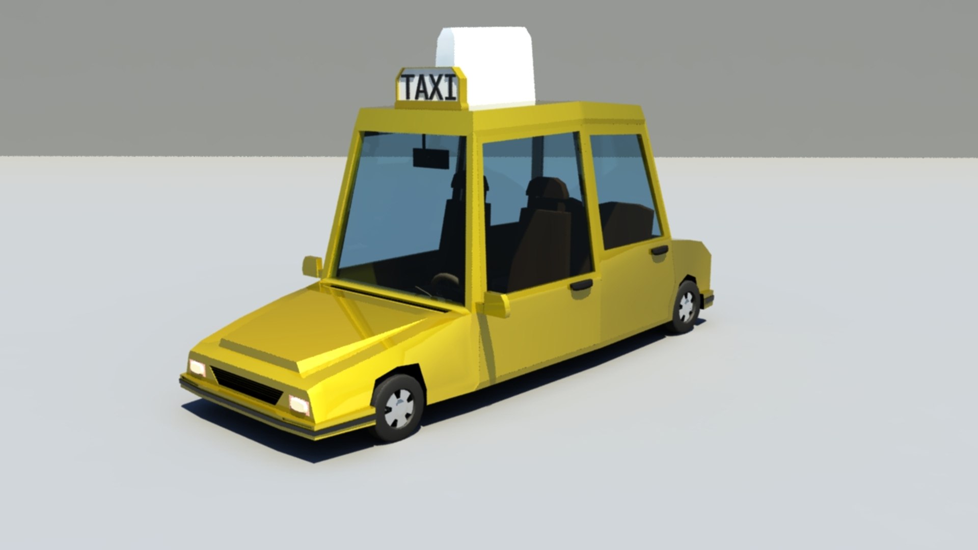 3d Cartoon Taxi Model