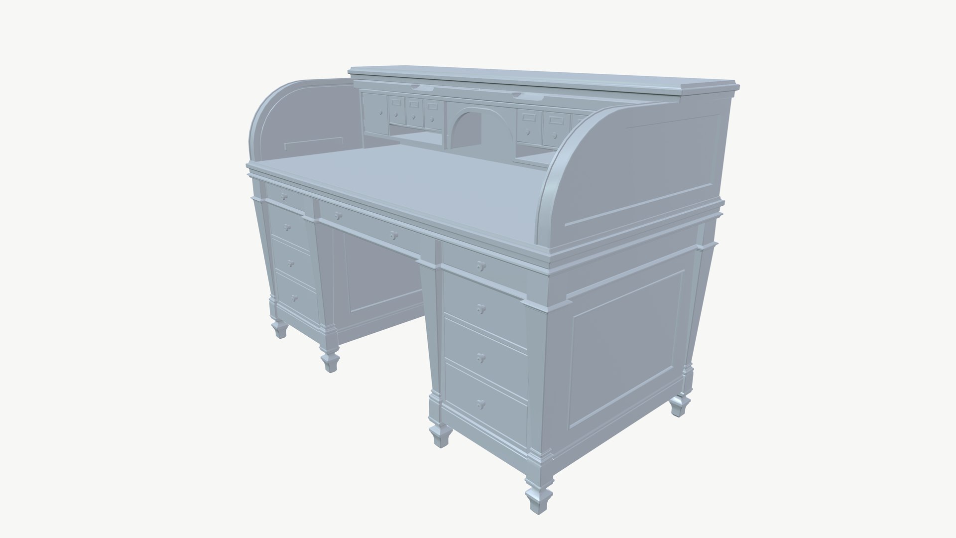 3D Wooden Desk Model - TurboSquid 2327342