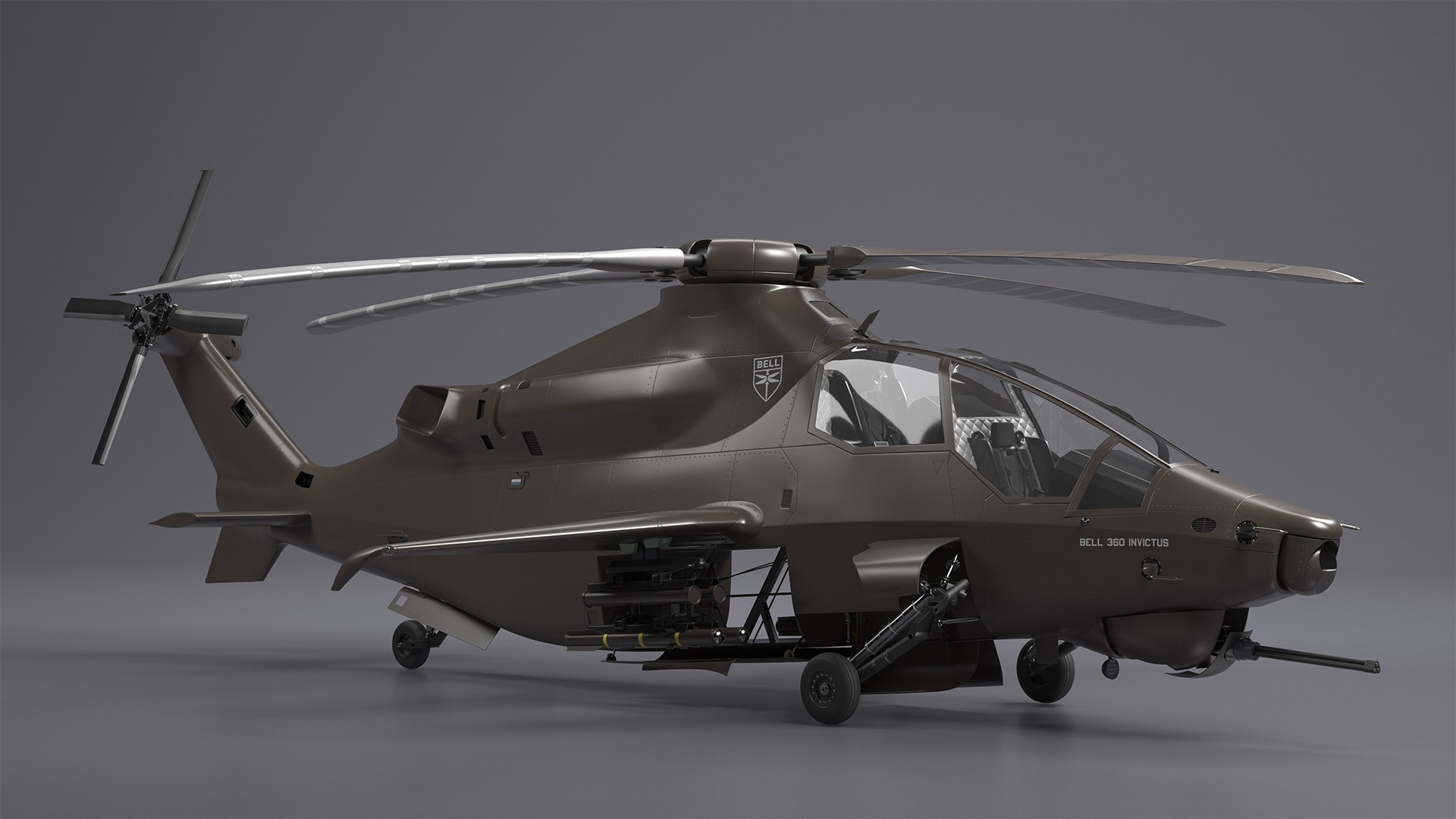 3D Bell 360 Invictus Helicopter Rigged For Cinema 4D - TurboSquid 2352601